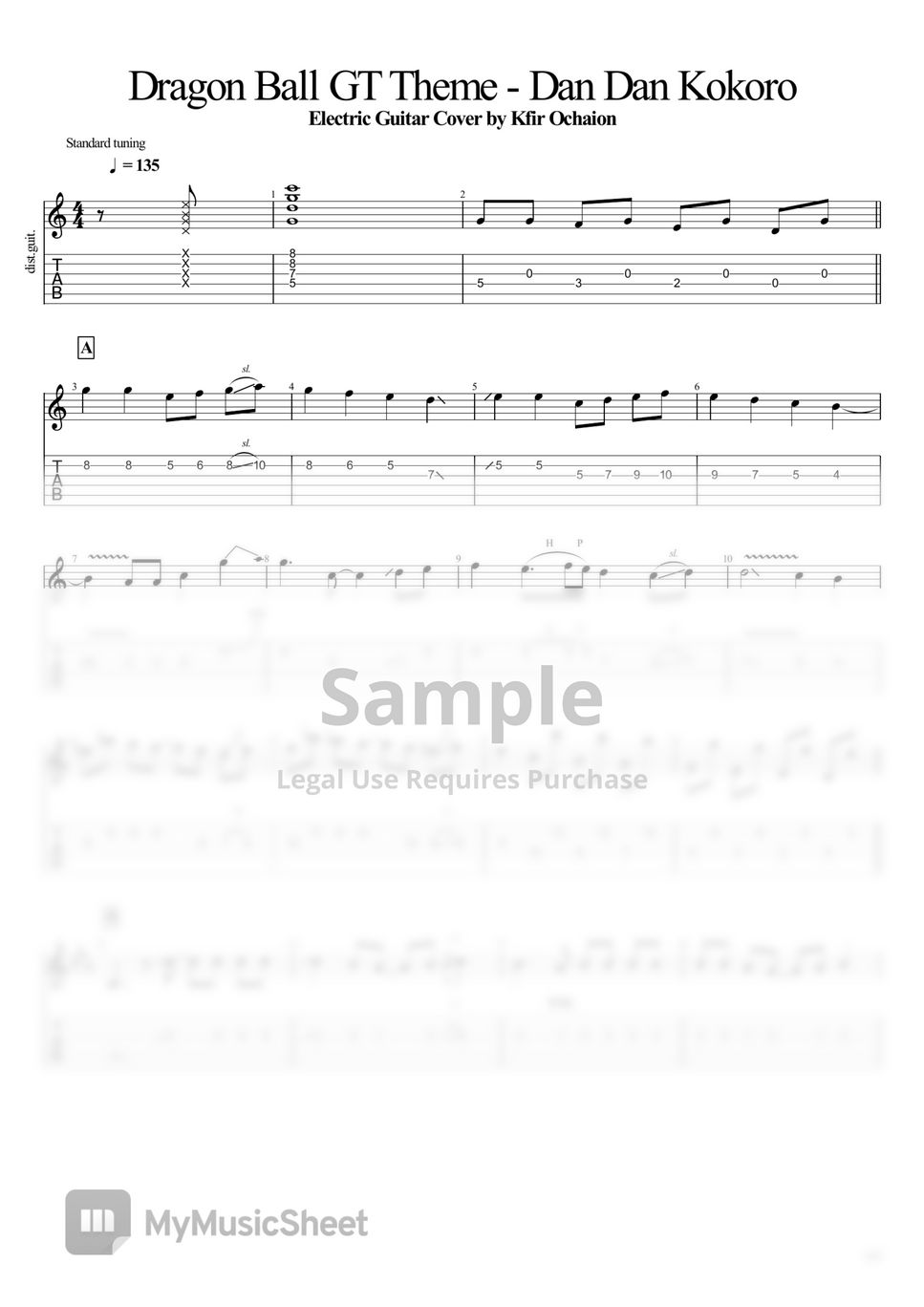Field of View - Dragon Ball GT Theme - Dan Dan Kokoro Hikareteku 악보 by ...
