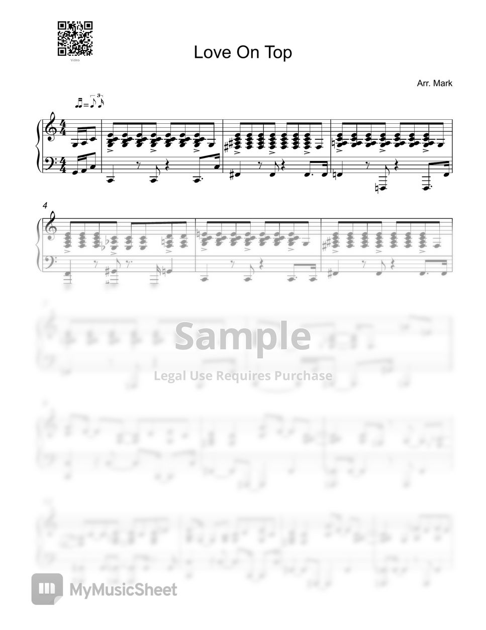 Beyonce - Love On Top (Jazz Piano version) by Mark Piano โน้ตเพลง