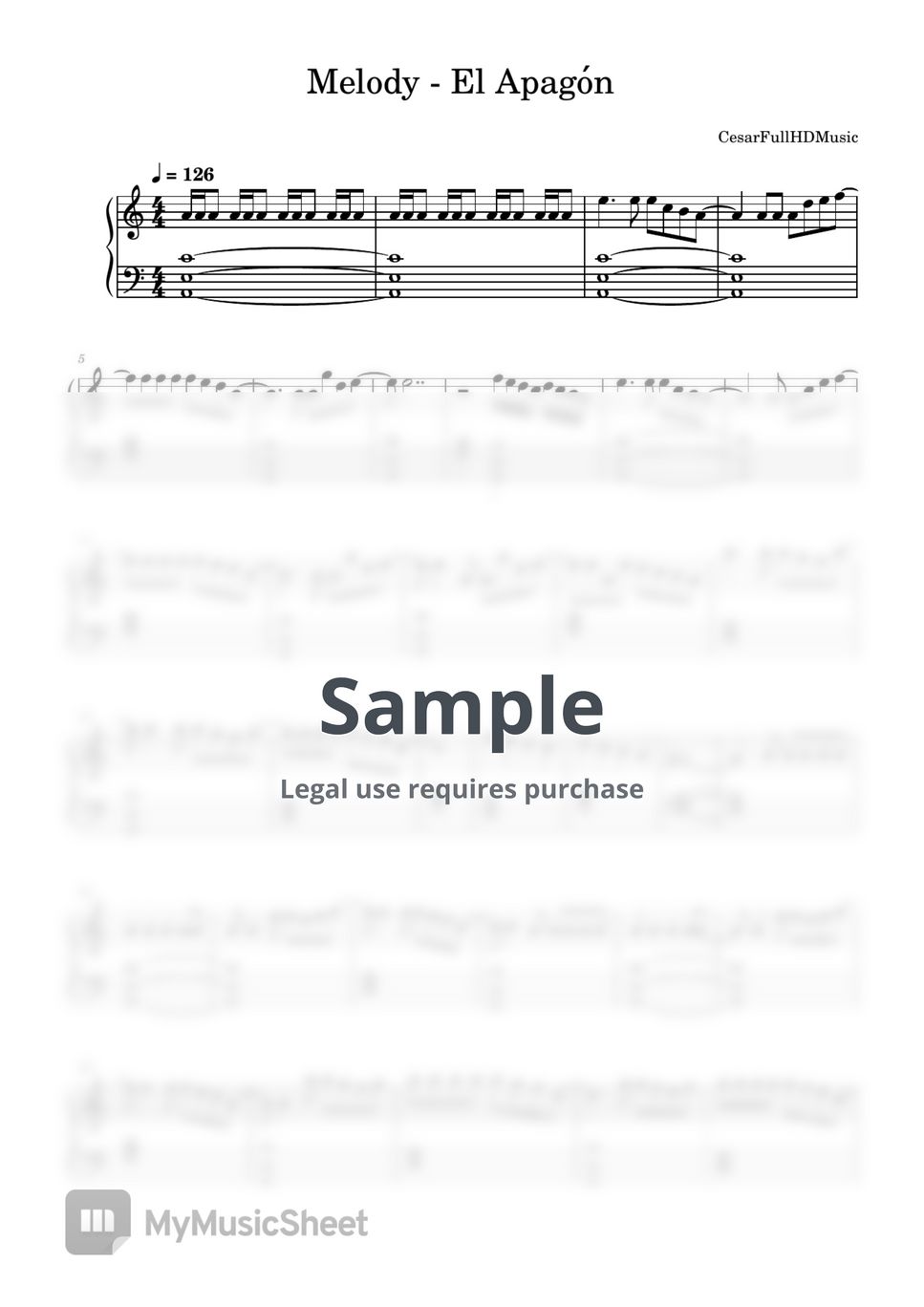 Melody - El Apagón Sheet Music