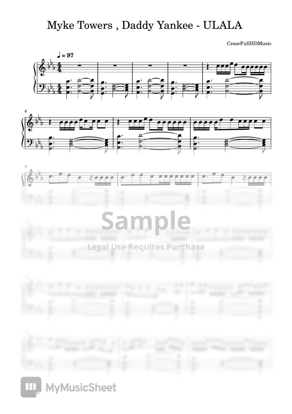 Myke Towers & Daddy Yankee - ULALA Sheets