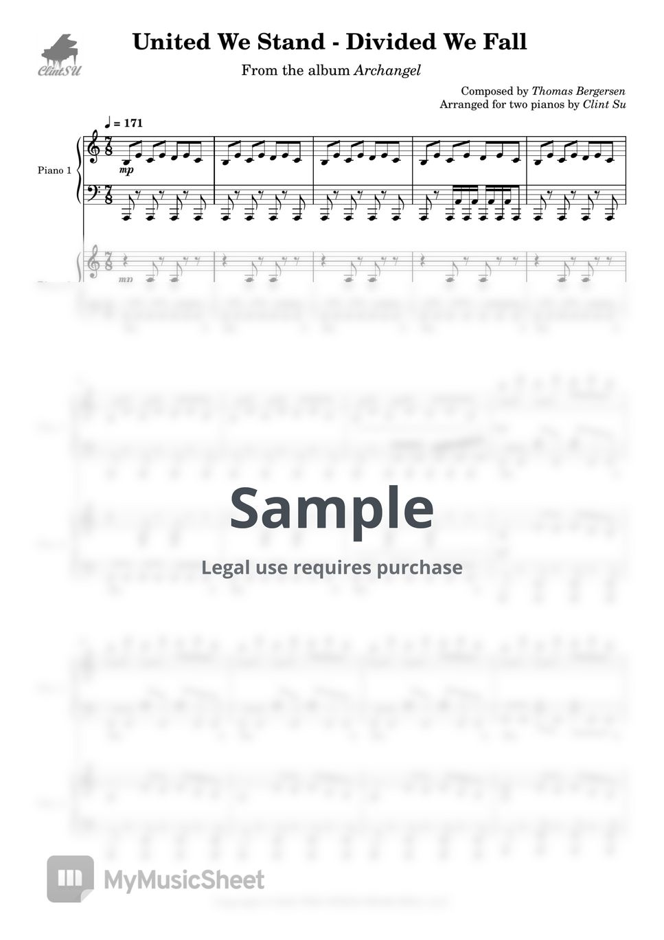 Two Steps From Hell - United We Stand - Divided We Fall (For two pianos ...