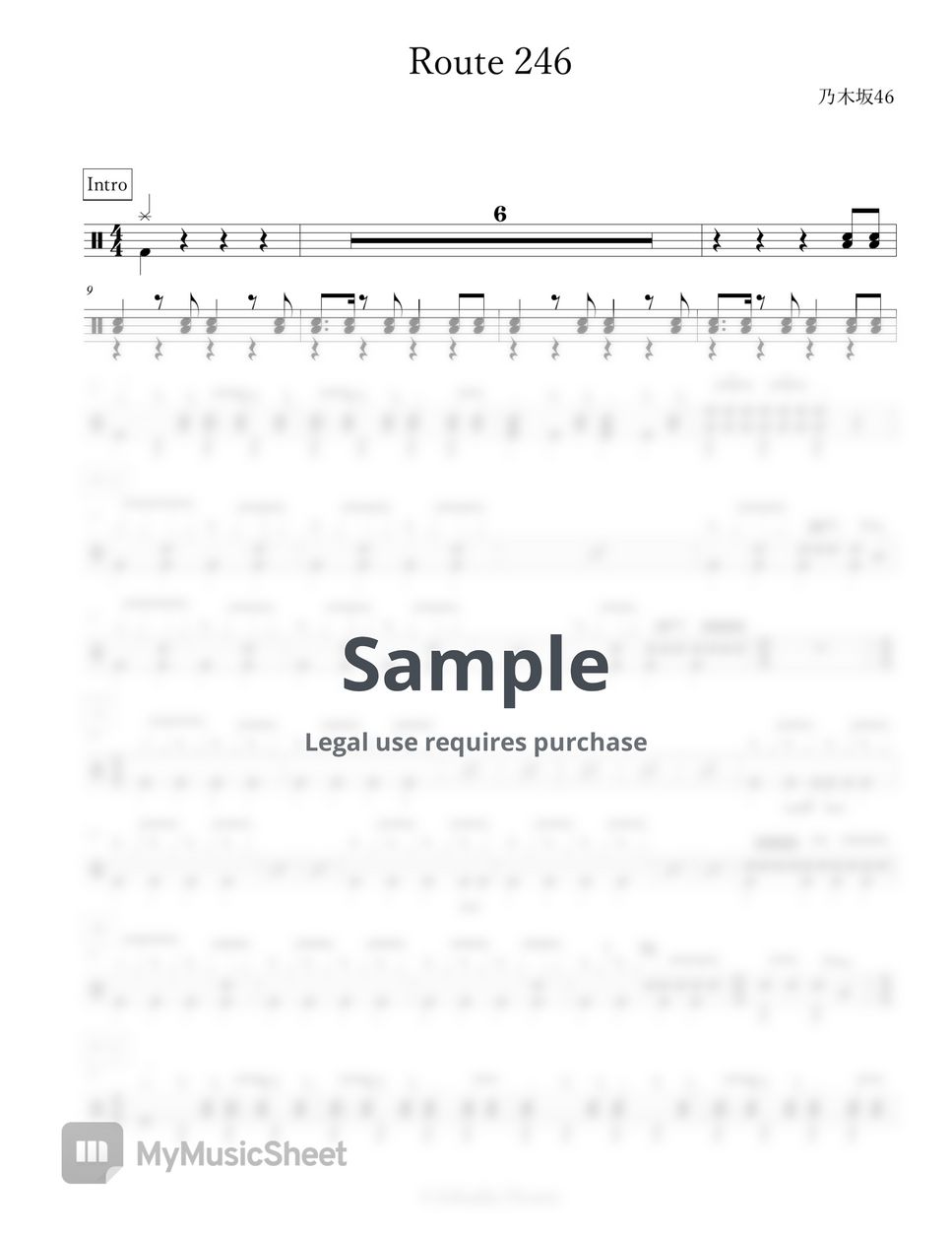 乃木坂46 - Route 246 Sheets by Arkadia Drums