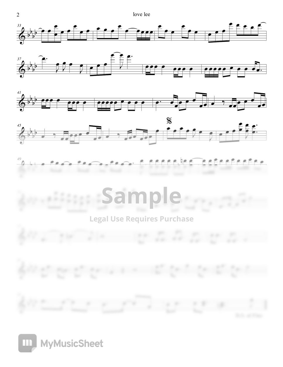 AKMU - Love Lee (solo violin) Sheet Music by HONGYI