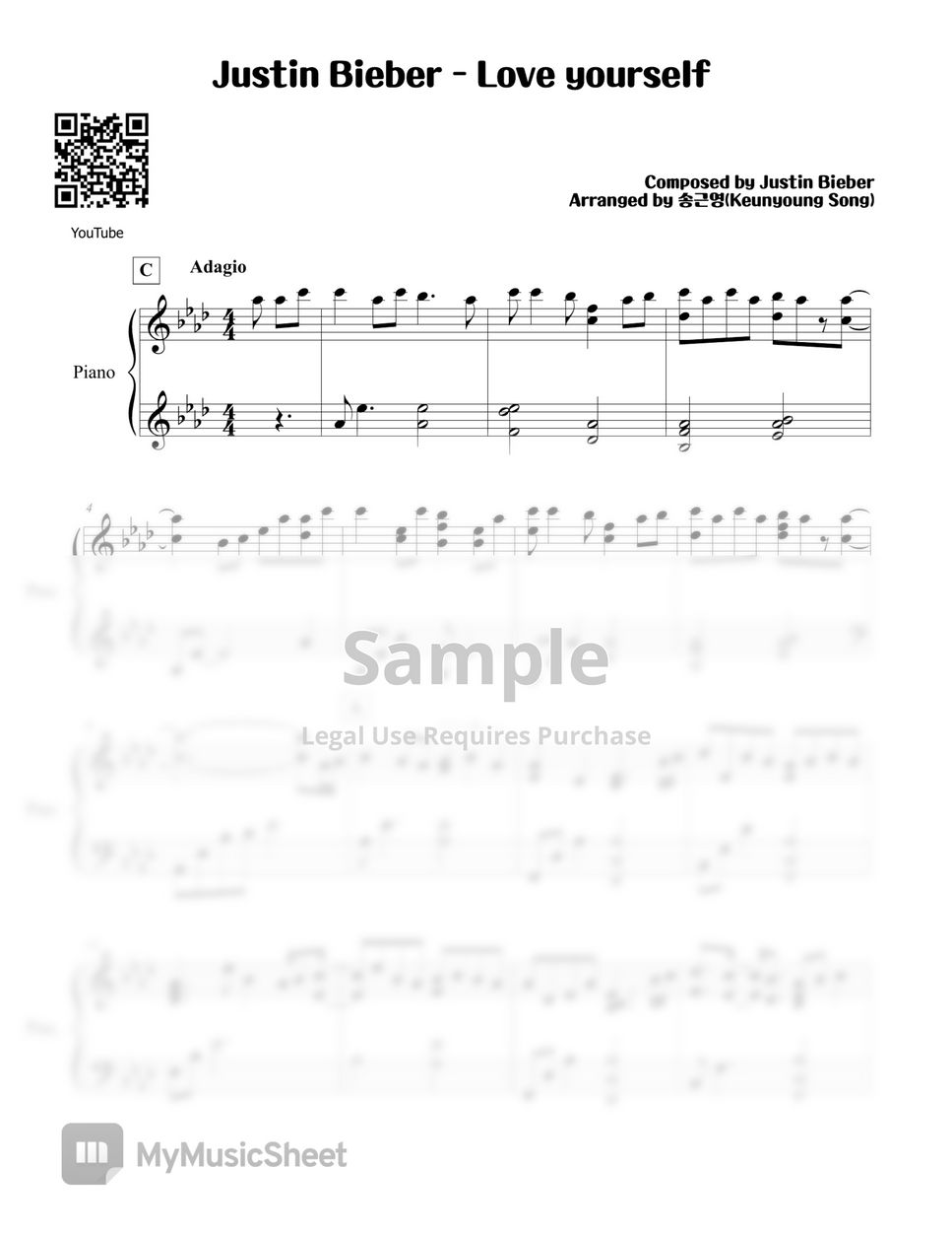 Justin Bieber - Love yourself Partition by Keunyoung Song