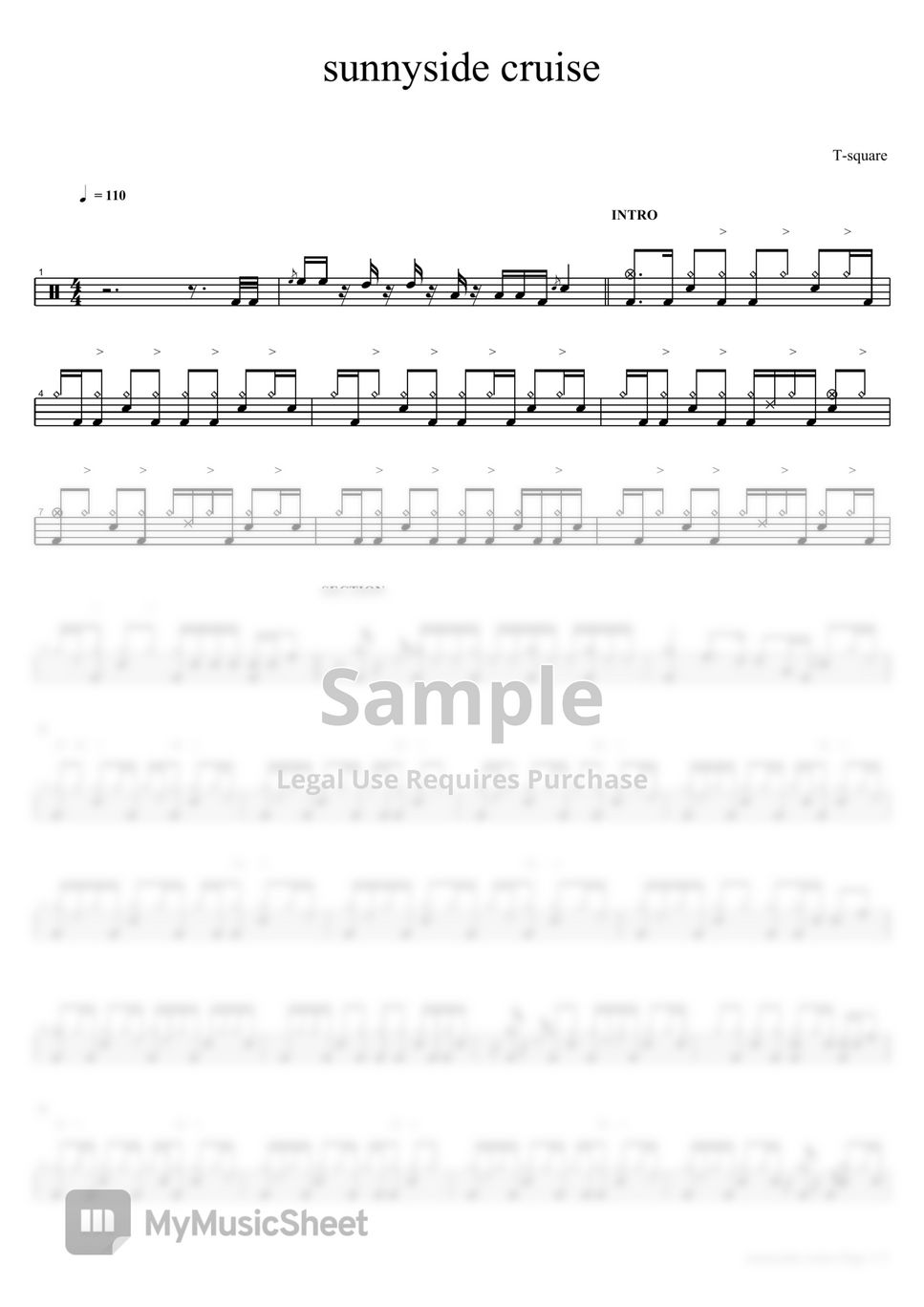 T-square - sunnyside cruise 악보 by COPYDRUM