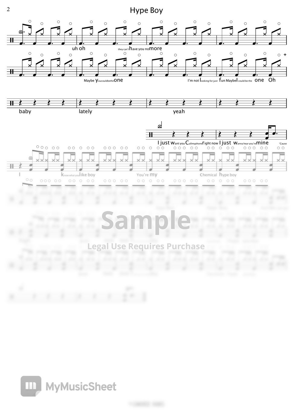 NewJeans (뉴진스) - Hype Boy Drum Sheet Music PDF | Gwon's DrumLesson | mymusic5