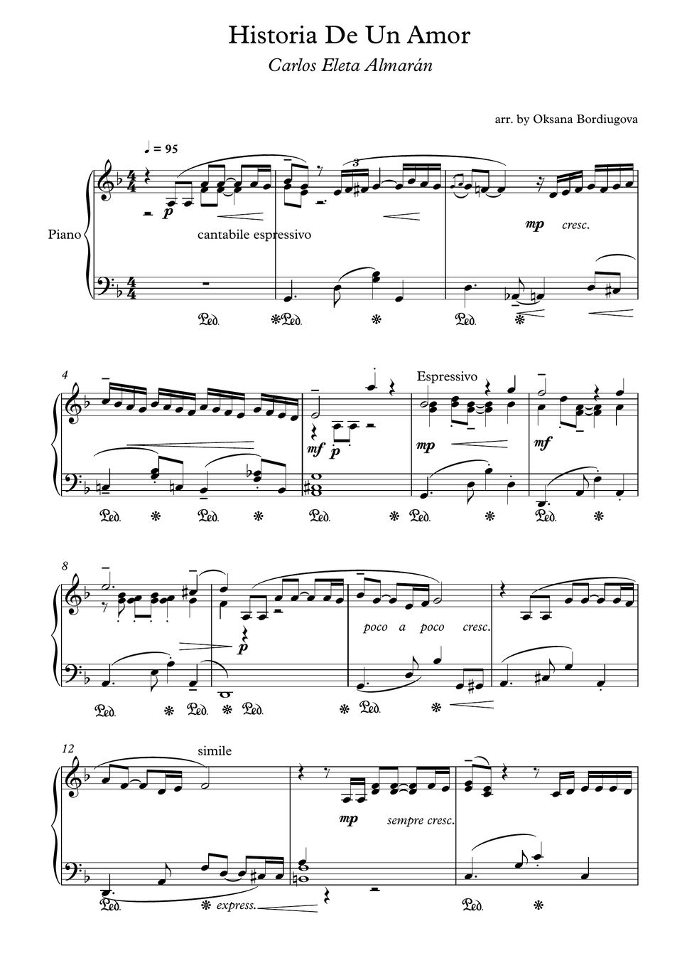 Carlos Eleta Almarán - Historia De Un Amor (Piano Arrangement of ...