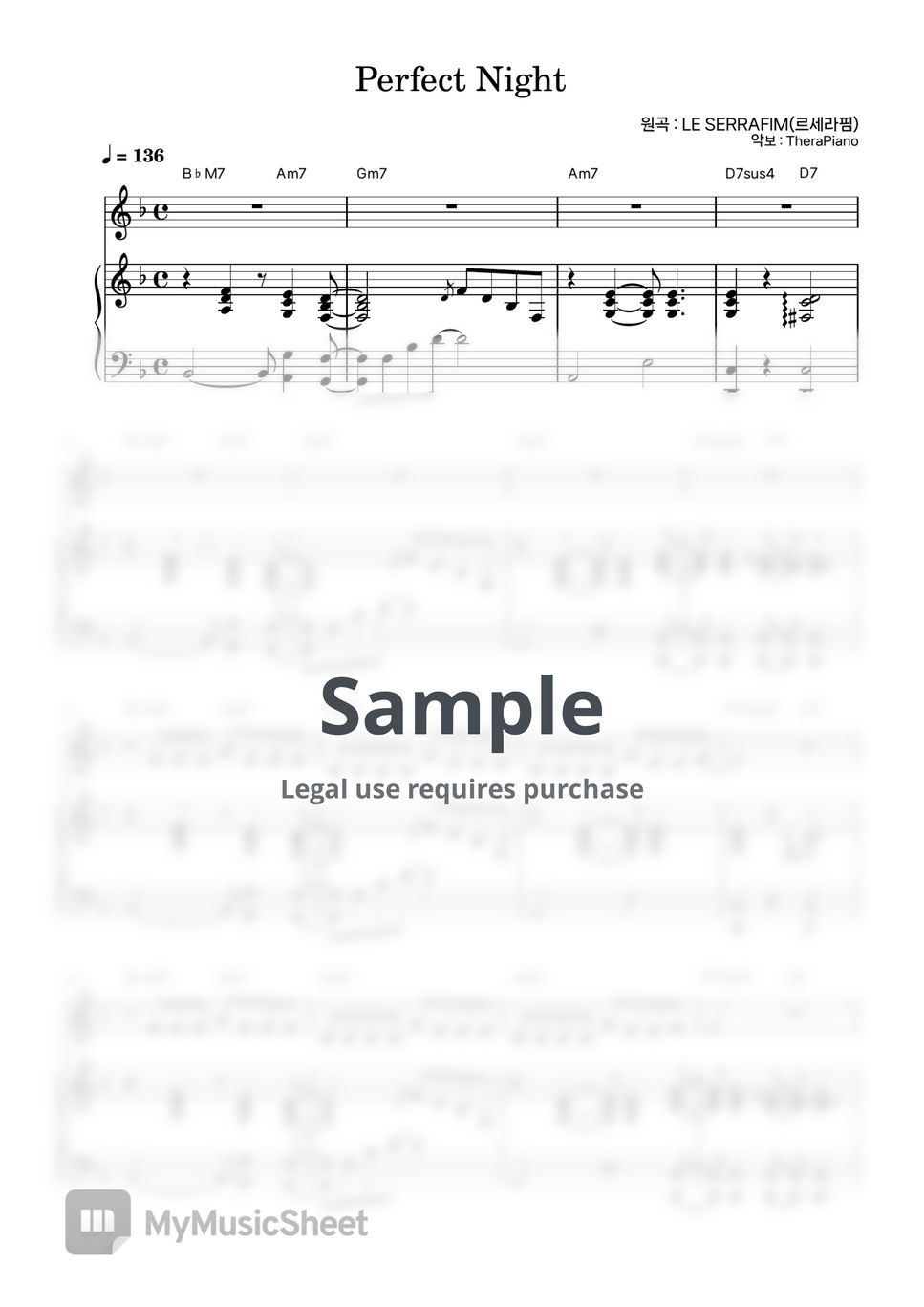 Overwatch - Perfect Night (피아노 3단 악보 / 코드 포함) Sheets by TheraPiano