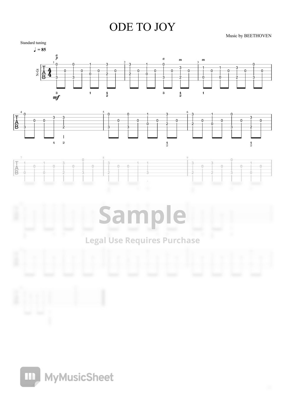 beethoven - ode to joy 악보