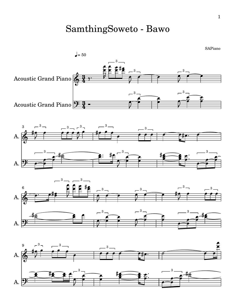 SamthingSoweto - Bawo (PIANO SHEET) Sheets by SA Piano