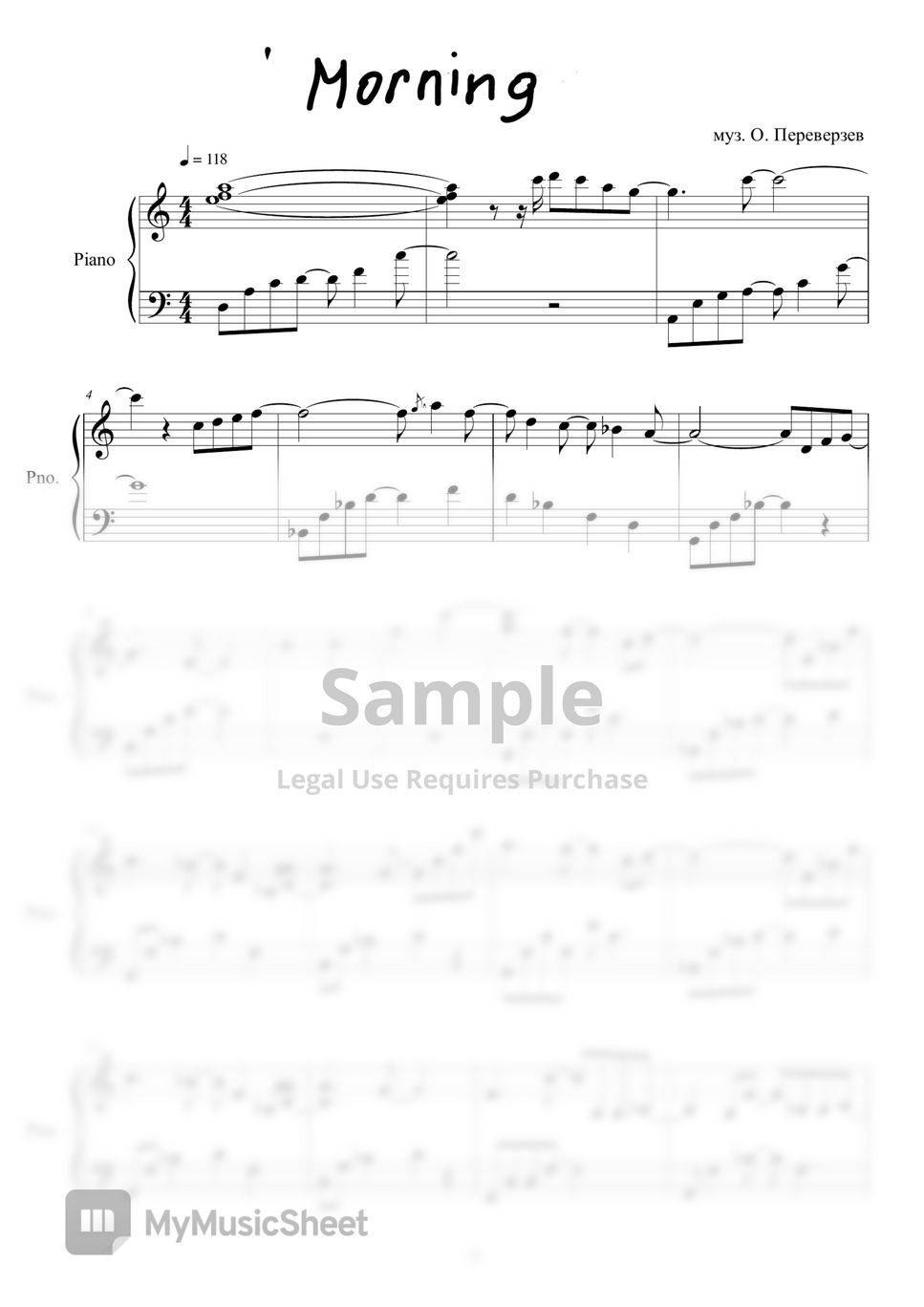 Oleg Pereverzev - Morning โน้ตเพลง