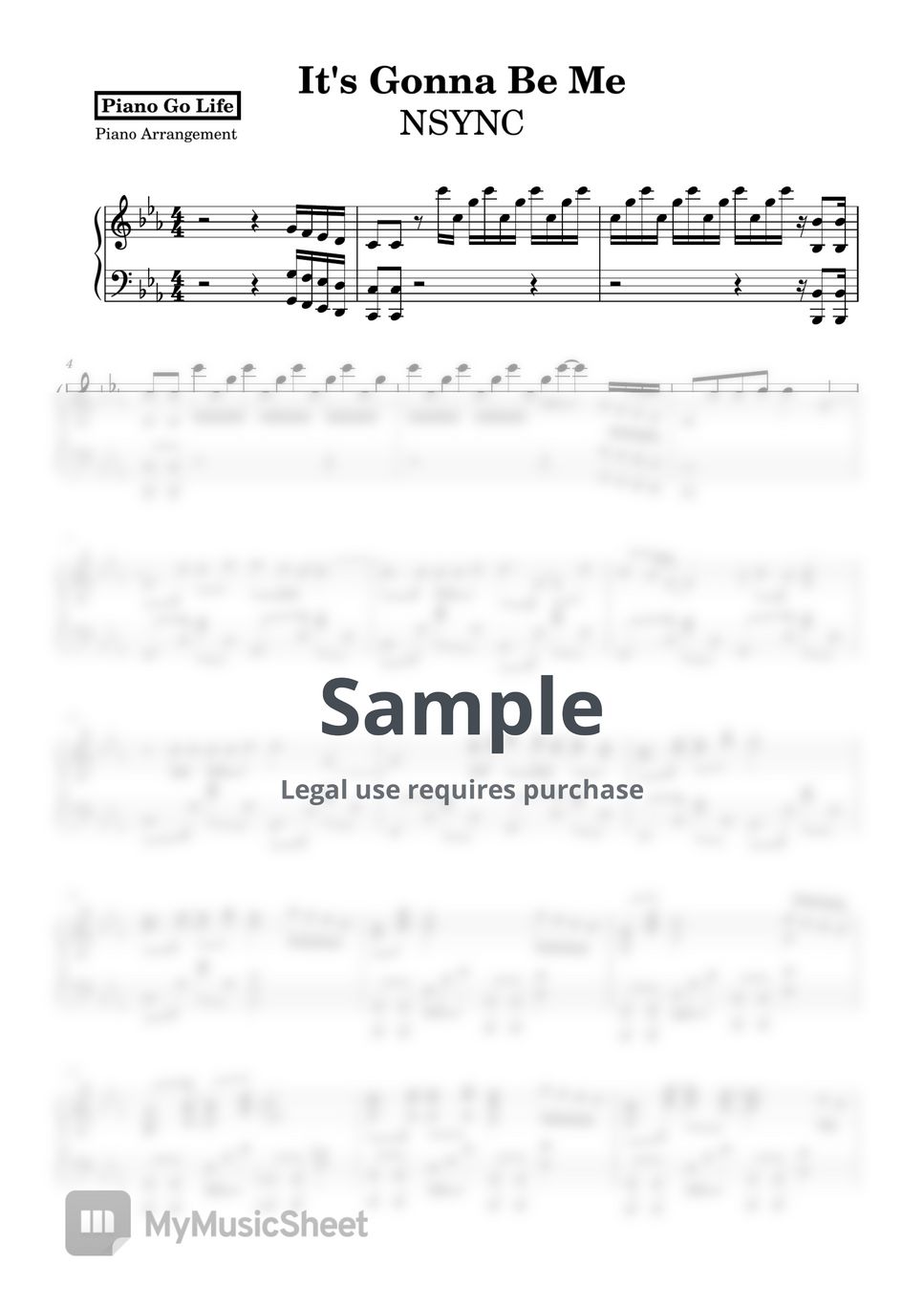 NSYNC - It's Gonna Be Me Sheet Music by Piano Go Life