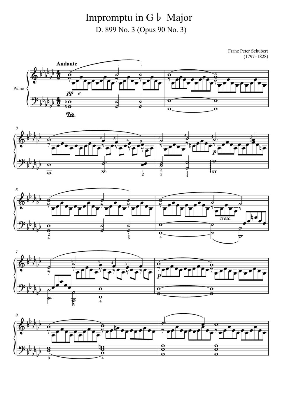 Franz Schubert - Impromptu D.899 Op.90 No.3 (Schubert,Impromptu D.899 Op.90 No.3 in G♭ Major,For ...