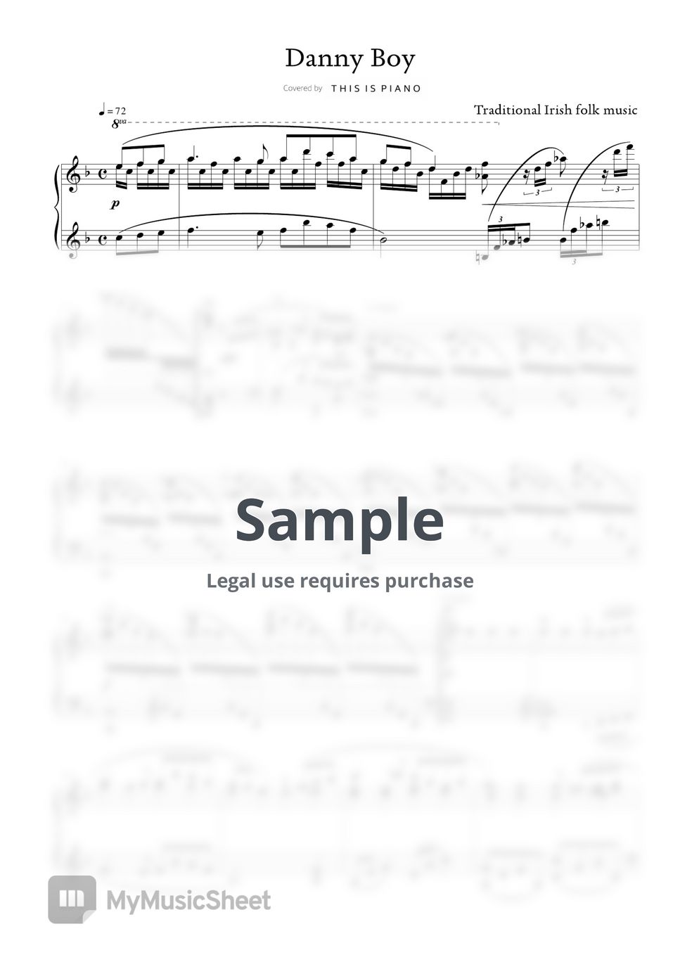 Danny Boy (Traditional Irish Folk Music) Sheets by THIS IS PIANO