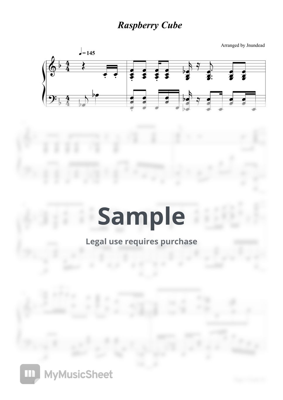 松下 - Raspberry Cube (树莓立方体OP) 악보 by Yilun