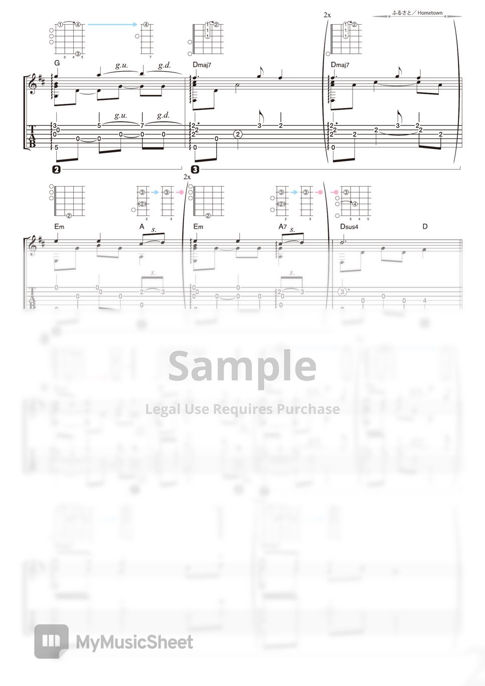 Japanese trad. - Furusato [Hometown] (Solo Guitar) Sheets by Daisuke ...