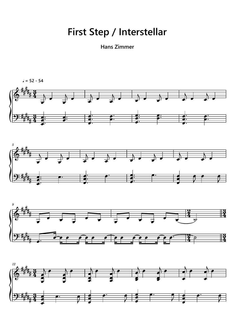 Hans Zimmer - First Step (Interstellar) (Sheet Music, MIDI,) 악보 by sayu