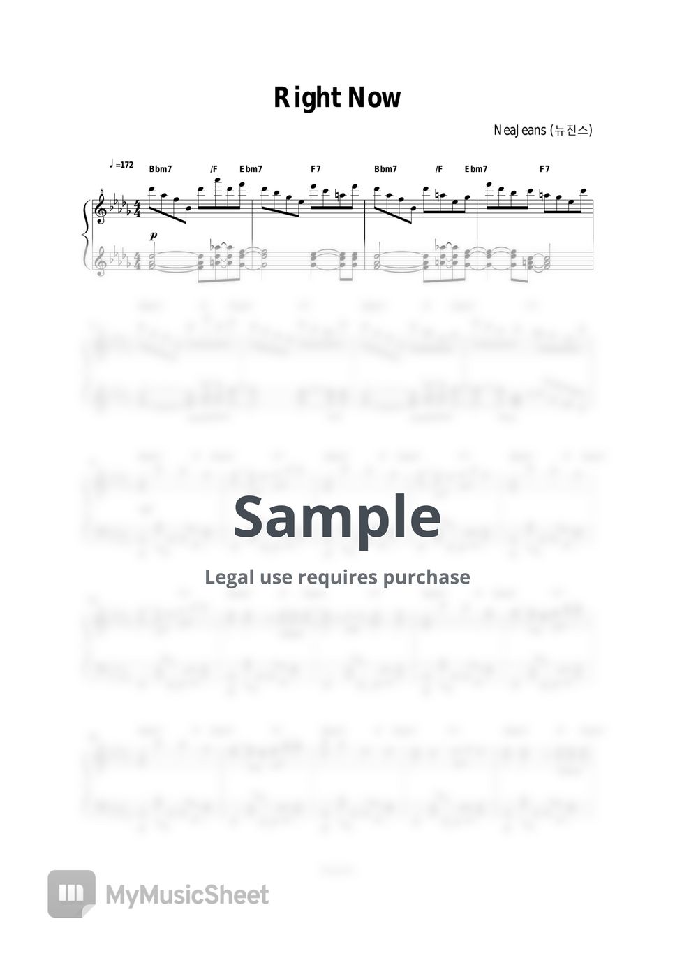 NewJeans (뉴진스) - Right Now Sheets by Dopiano