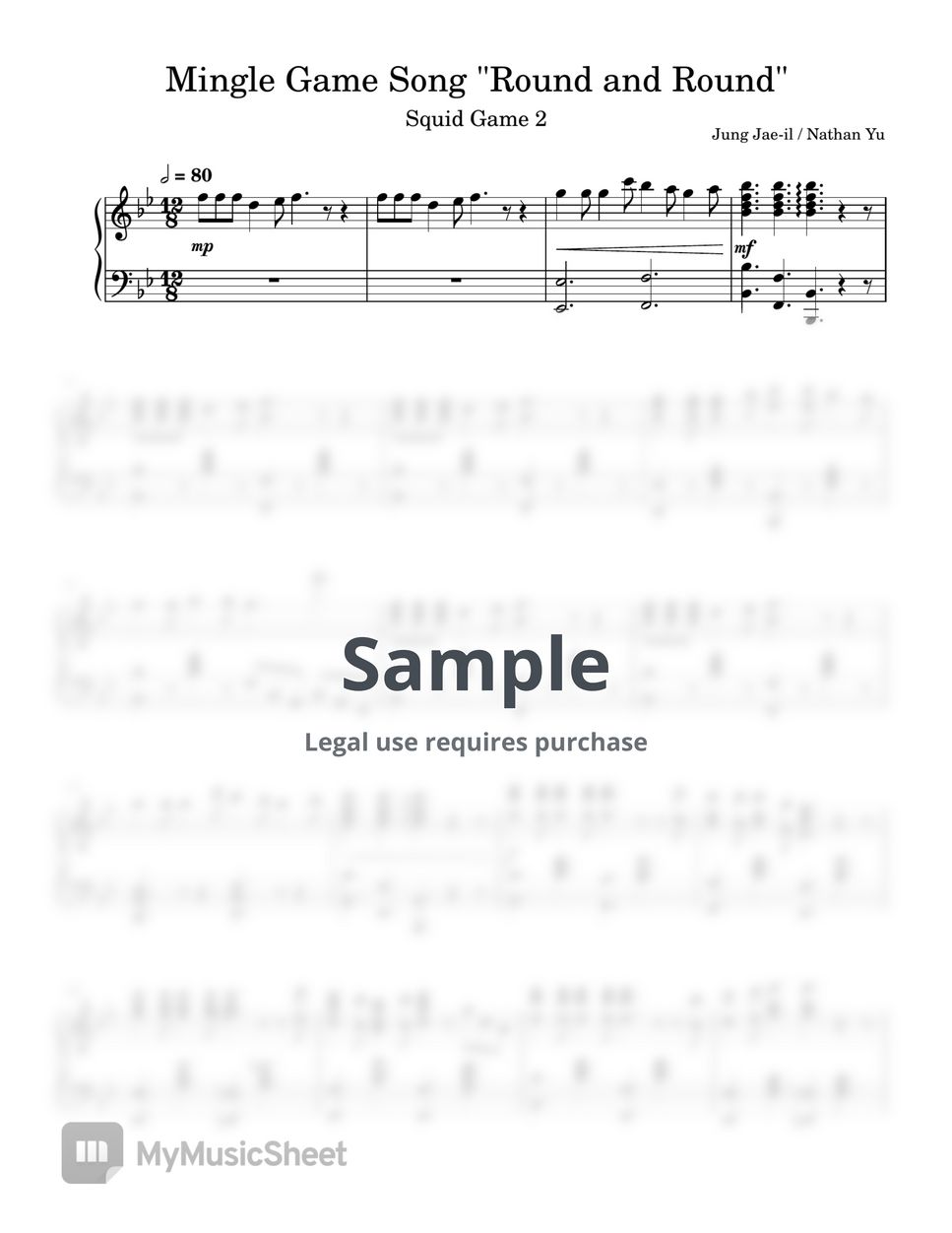 Jung Jae-il - Squid Game 2 - Mingle Game Song "Round and Round" Sheets by Nathan Yu