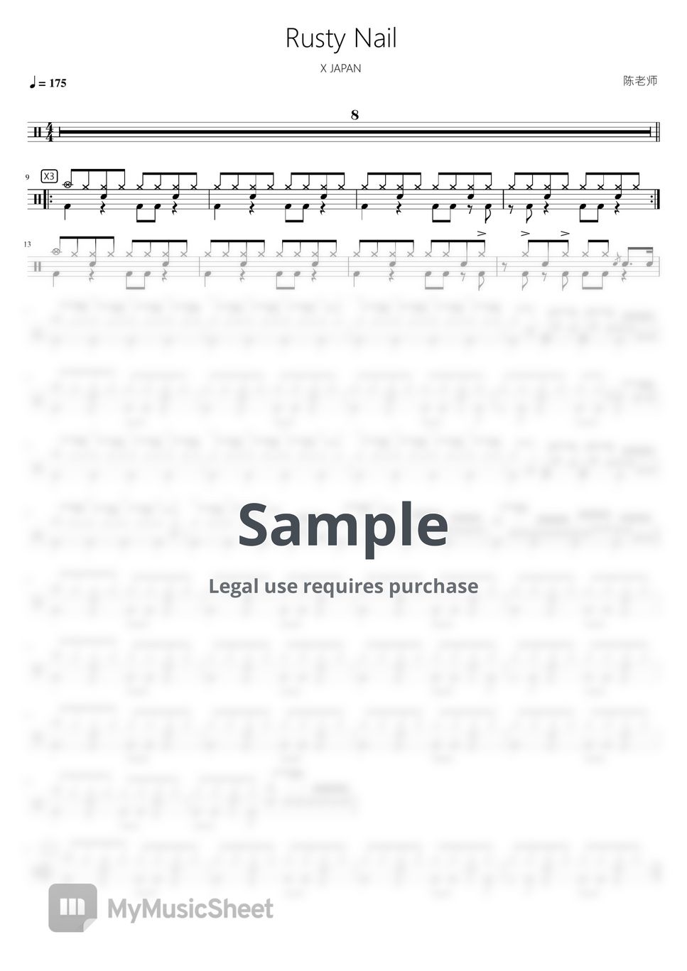 X JAPAN - Rusty Nail 악보 by 看哦爱随风