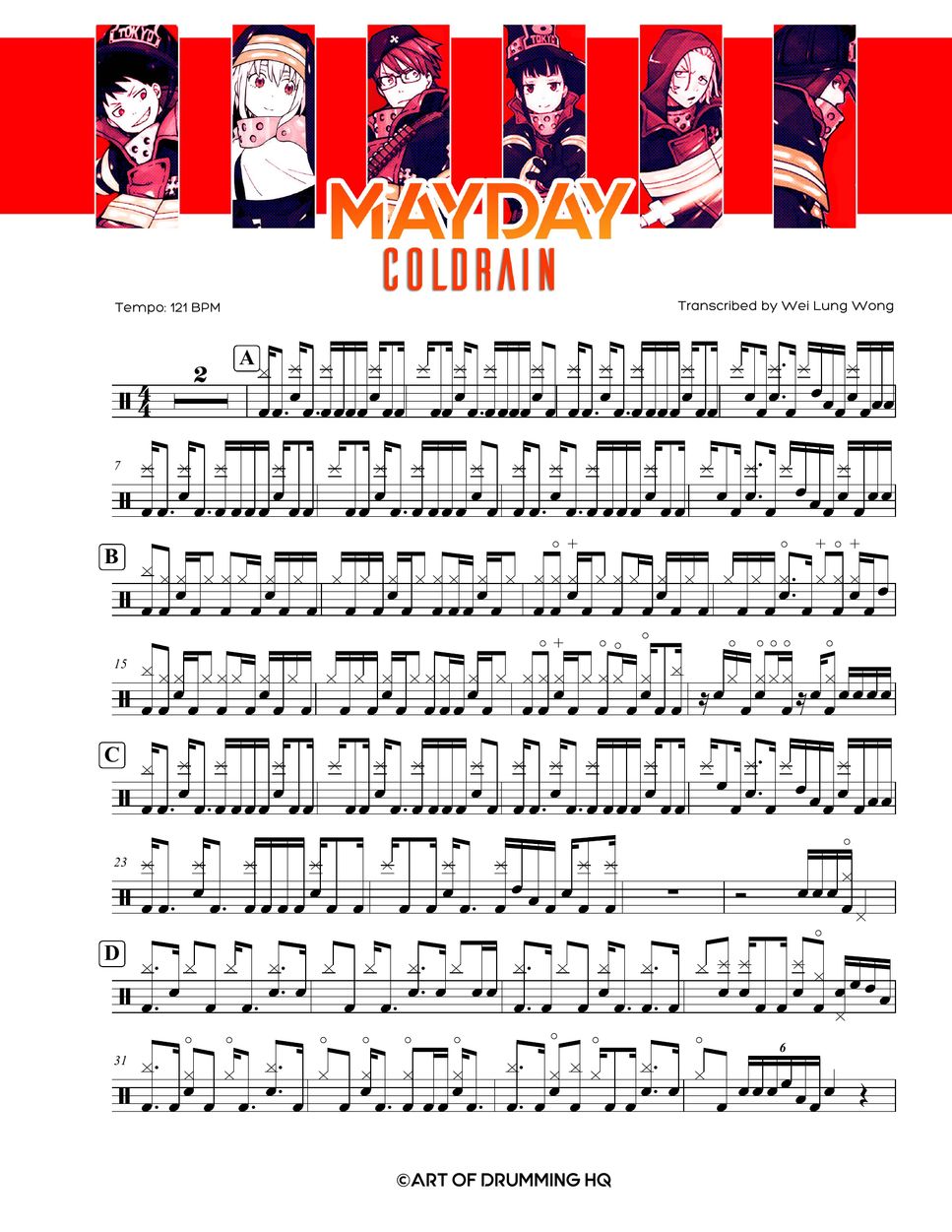 Coldrain - Mayday (Fire Force) Sheets by Wei Lung Wong