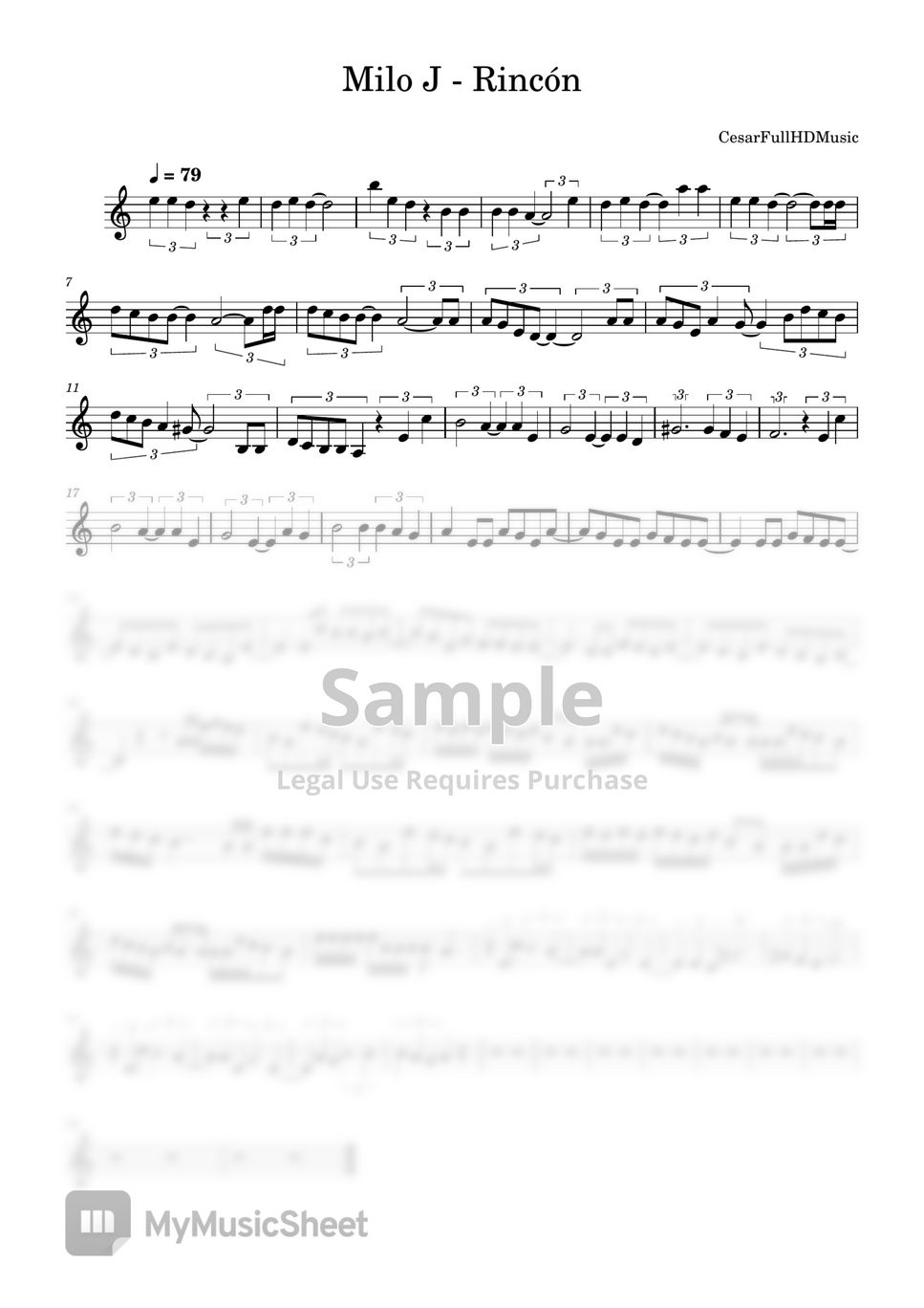 Milo J - Rincón Sheet Music