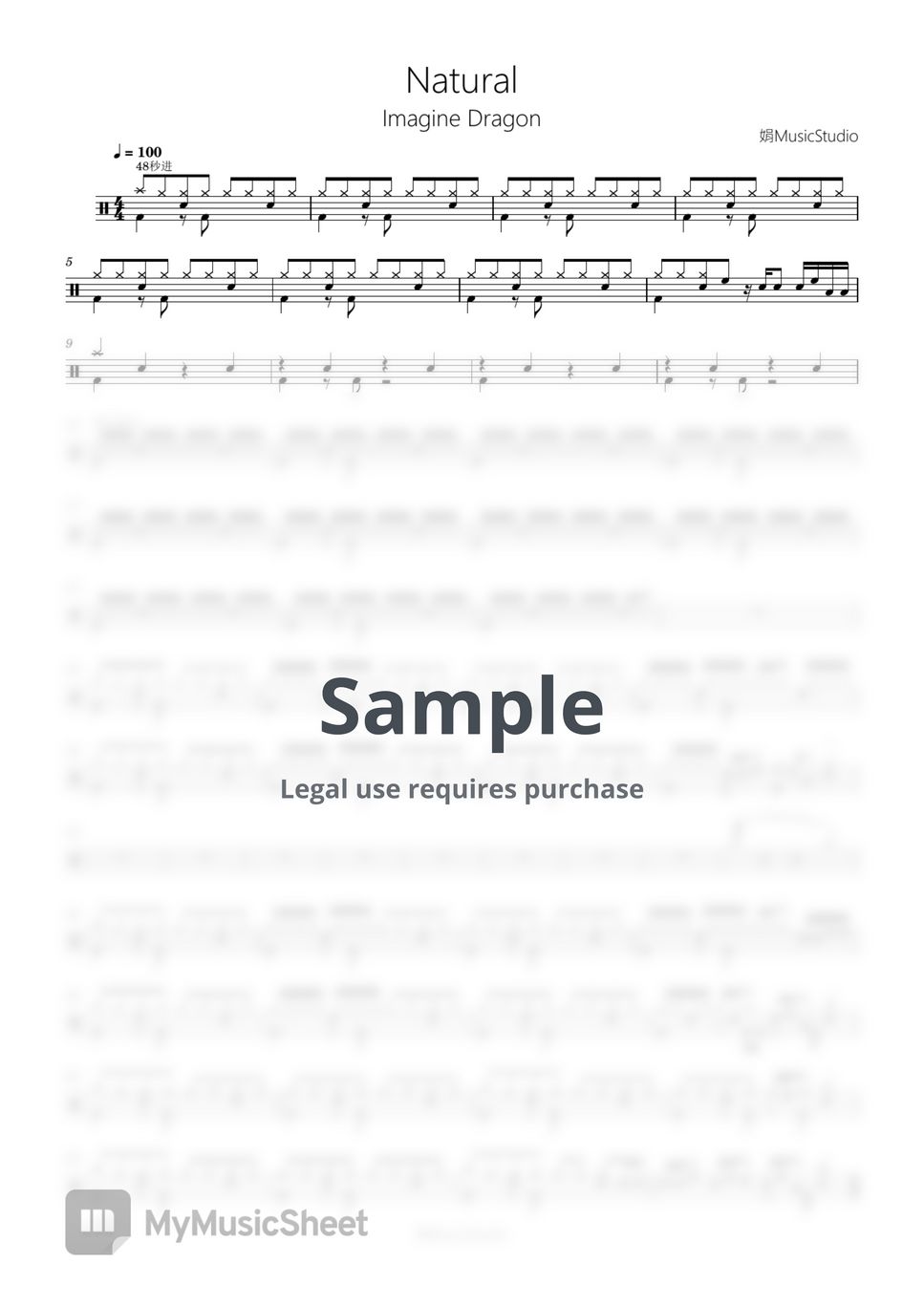 Imagine Dragons - Natural Sheet Music by 娟姐