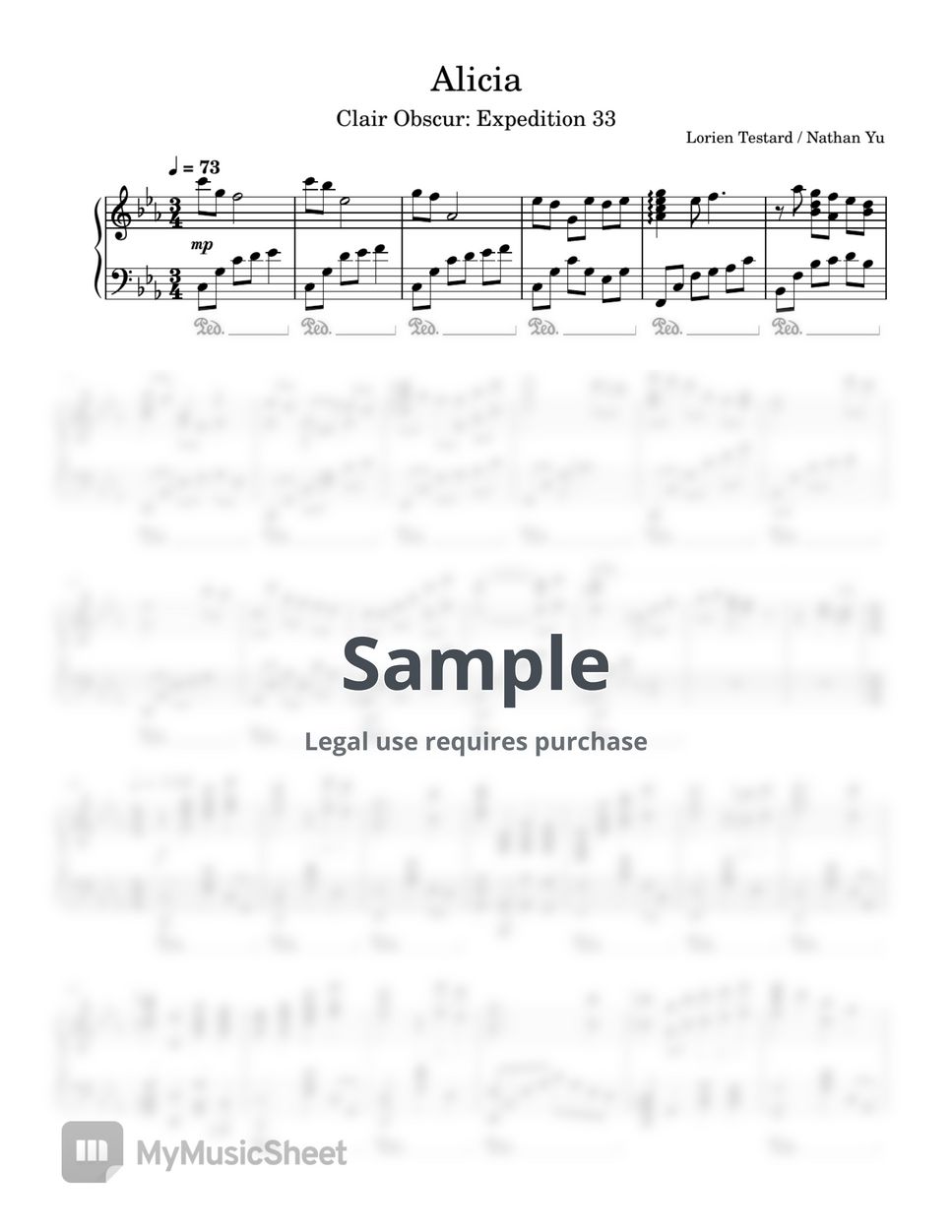Lorien Testard - Clair Obscur: Expedition 33 | Alicia Sheet Music by ...