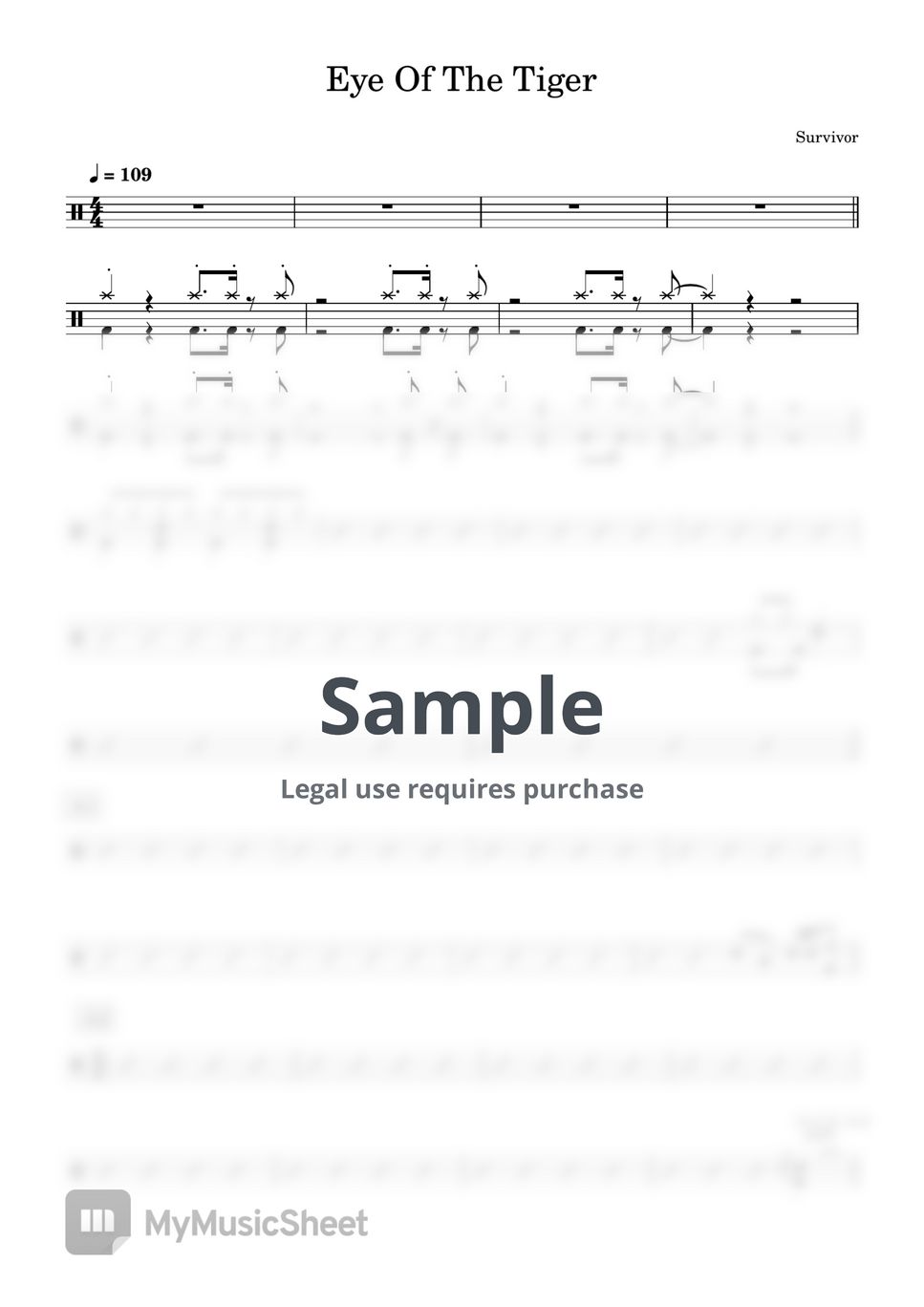 Survivor - Eye Of The Tiger 악보 by 採譜