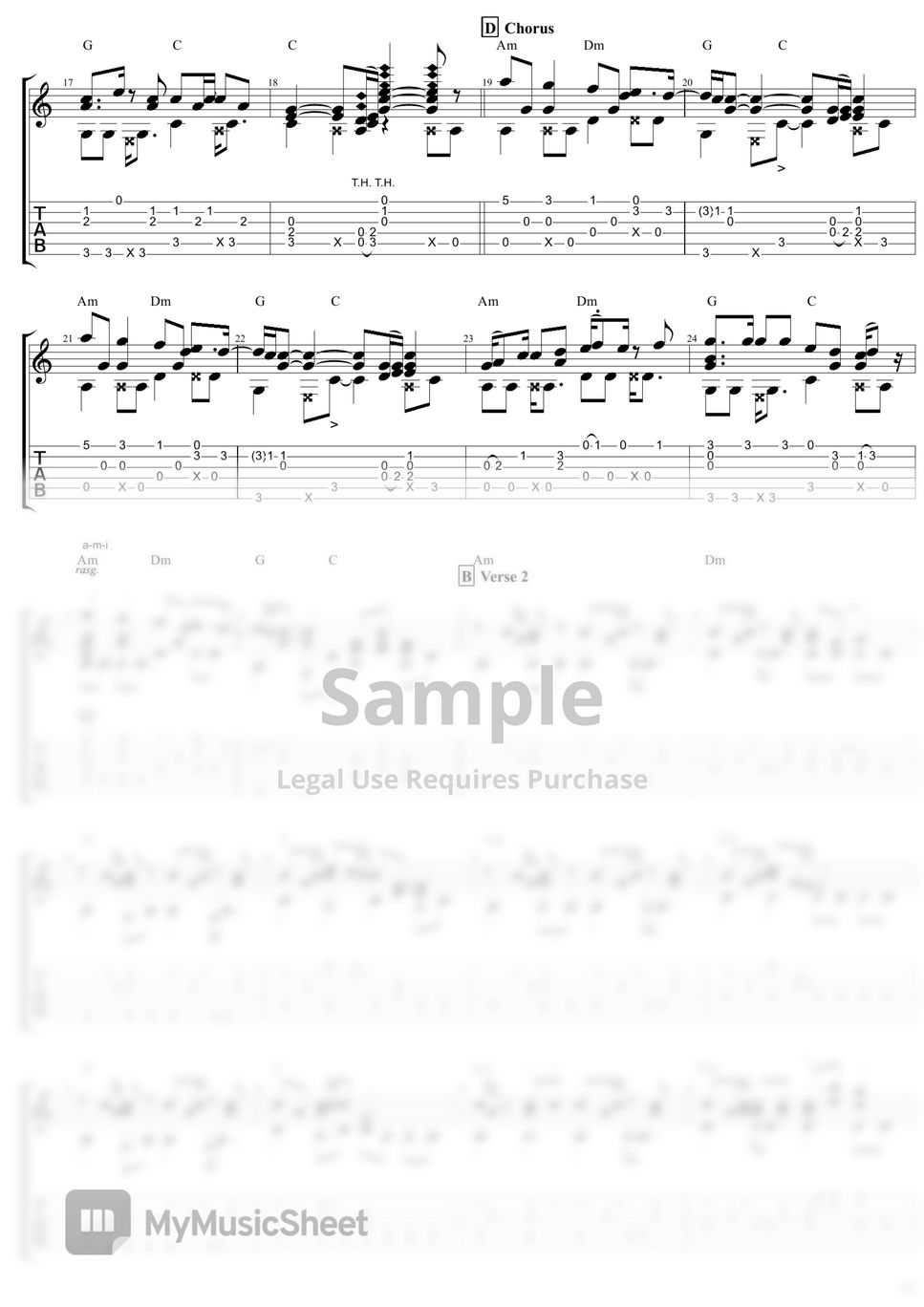 BTS - Dynamite (Fingerstyle) Tab + lembaran musik pertama by Harrison Wong