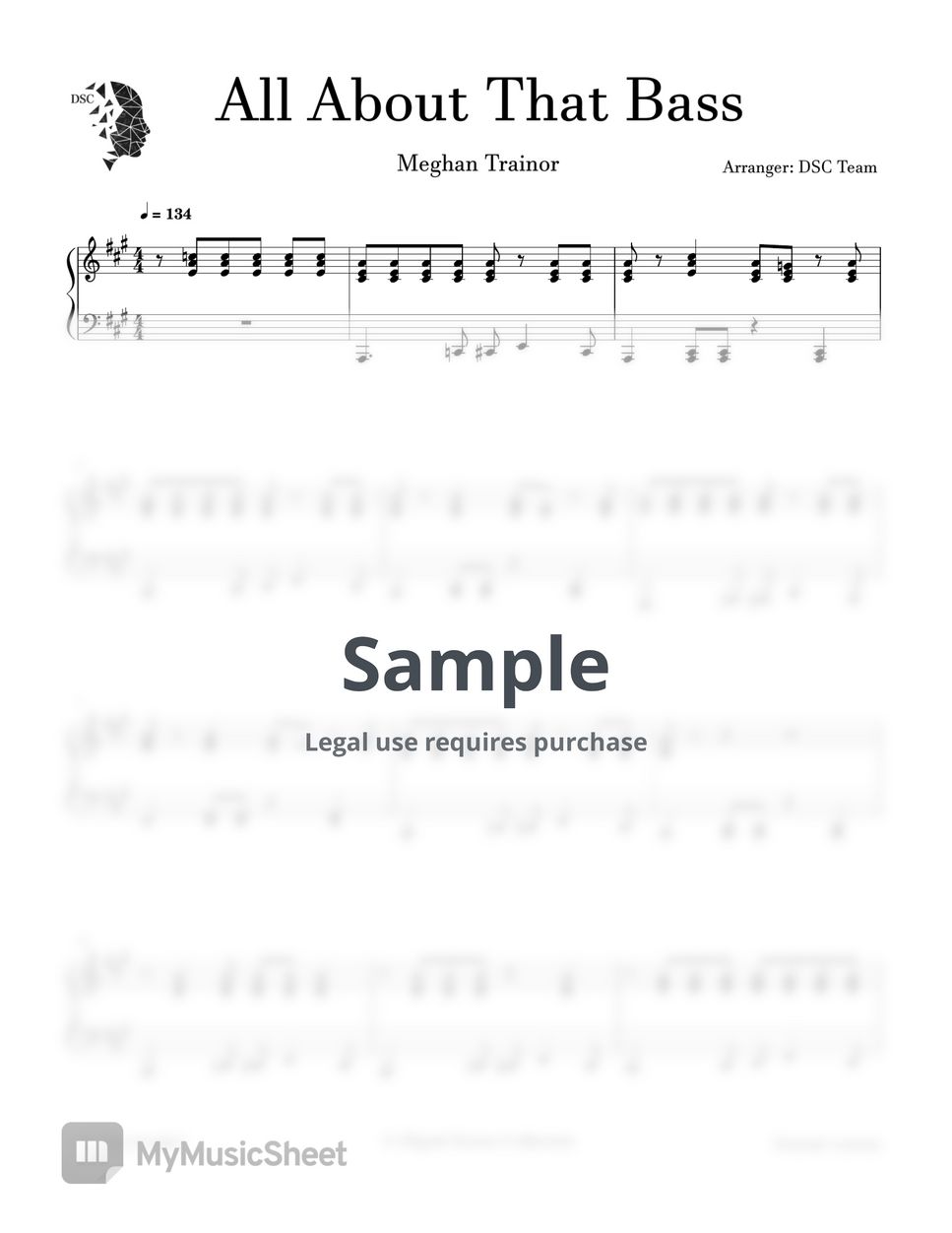 Kevin Kadish, Meghan Trainor - All About That Bass Sheets by Digital ...