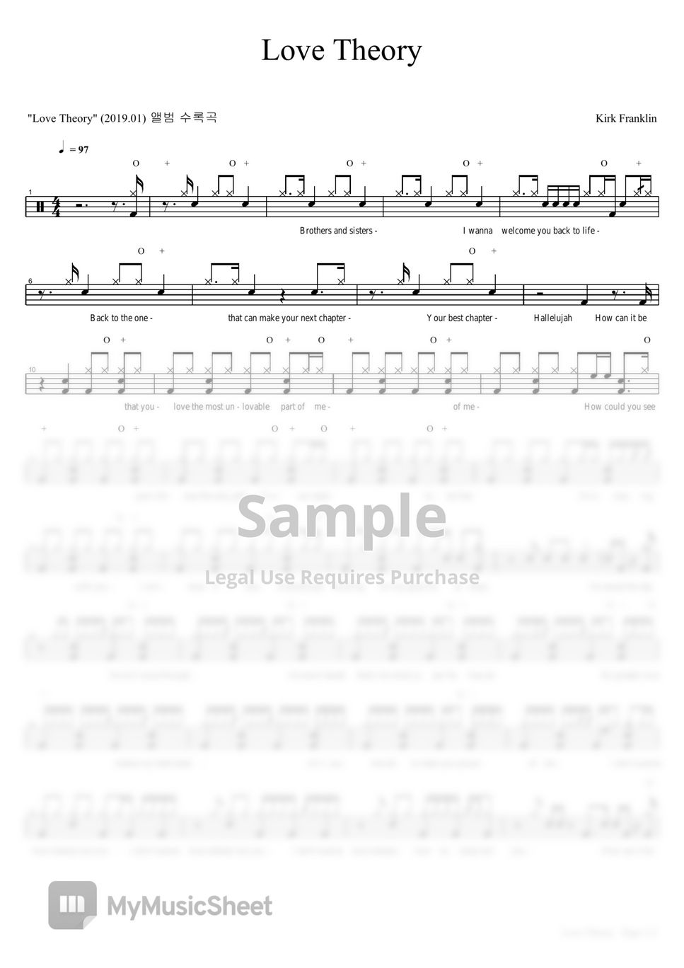 Kirk Franklin Love Theory Sheets By Copydrum