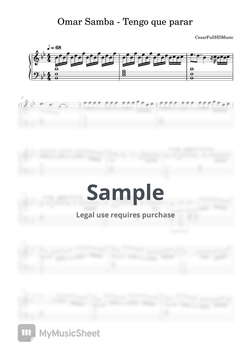 Omar Samba - Tengo que parar Sheet Music