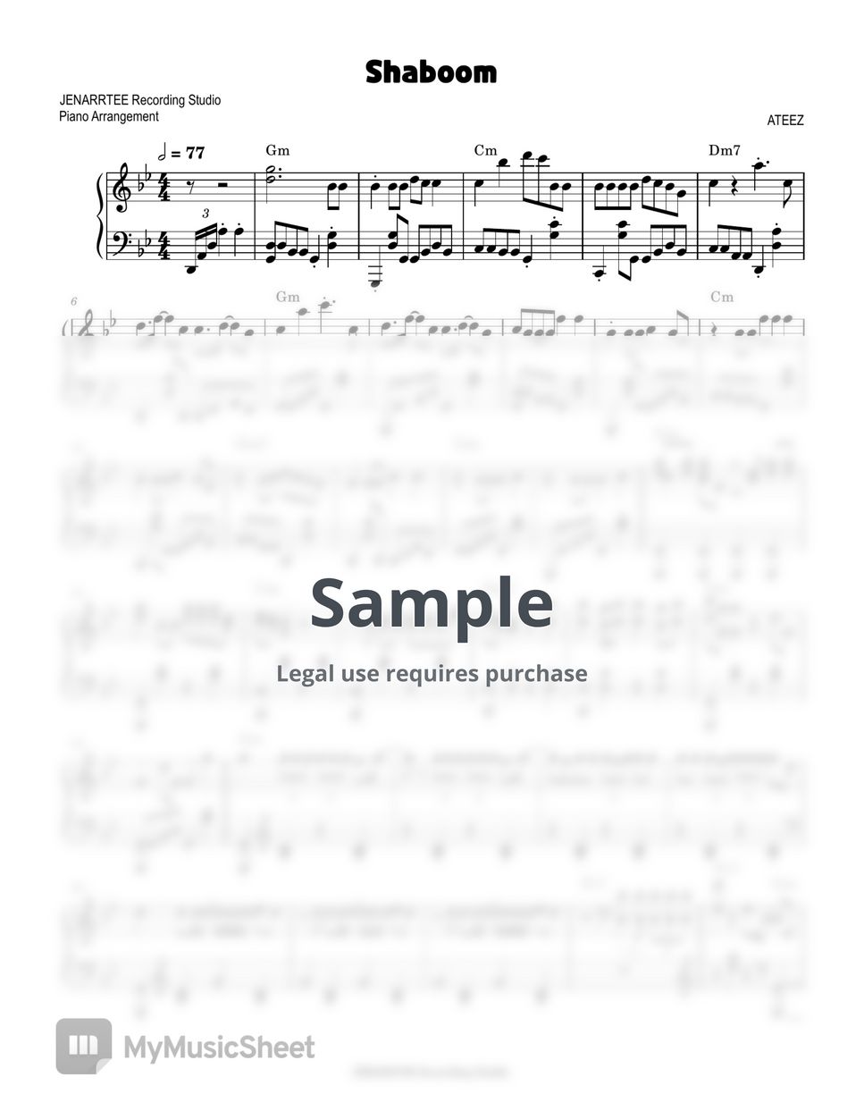 ATEEZ - Shaboom Sheets by JENARRTEE Recording Studio