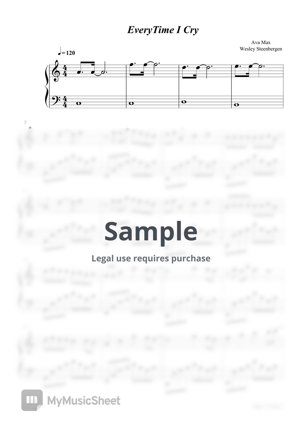 Ava Max - EveryTime I Cry (Ava Max) Sheets by Yilun