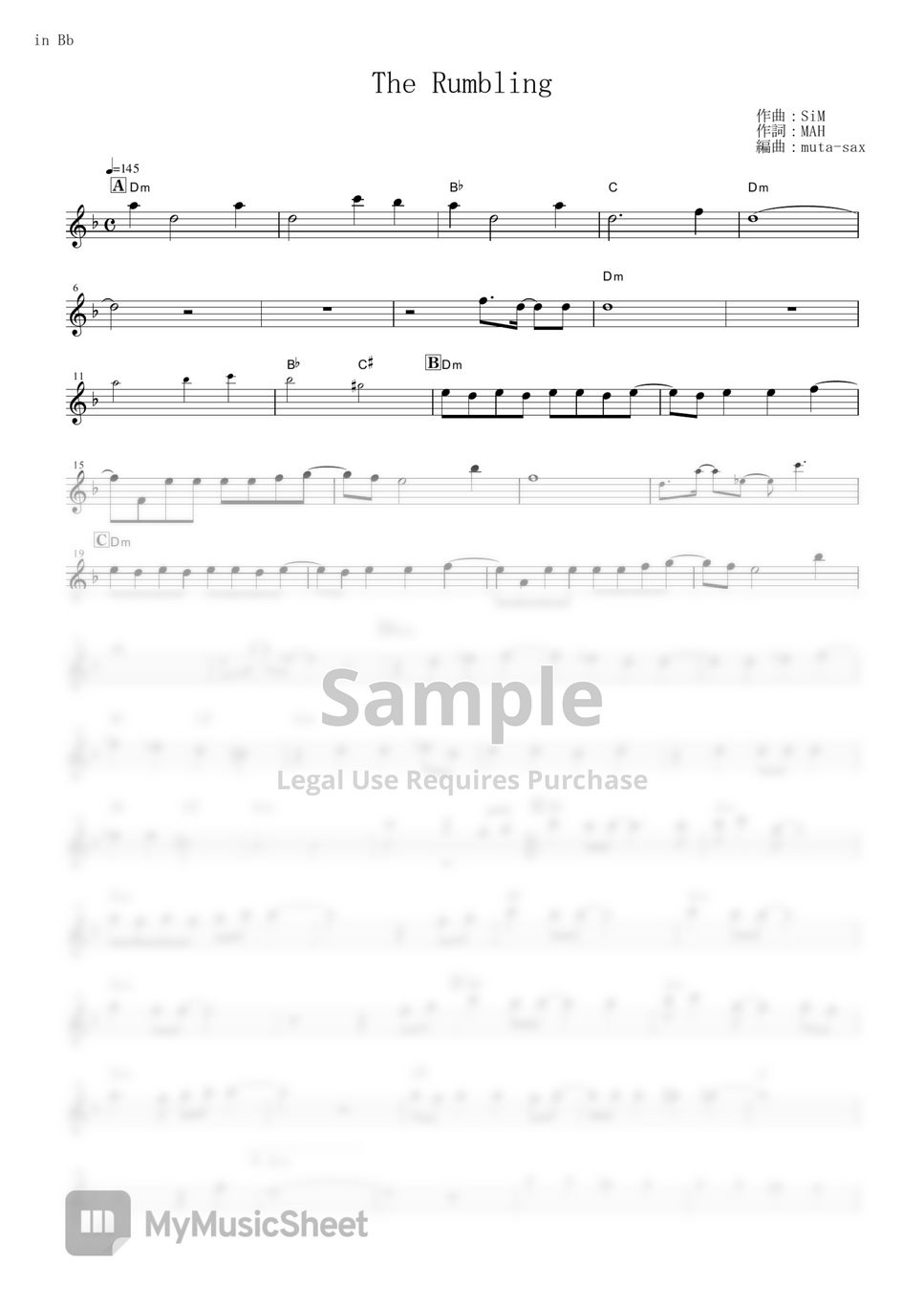 SiM - The Rumbling (Attack on Titan: The Final Season Part 2 / in Bb ...