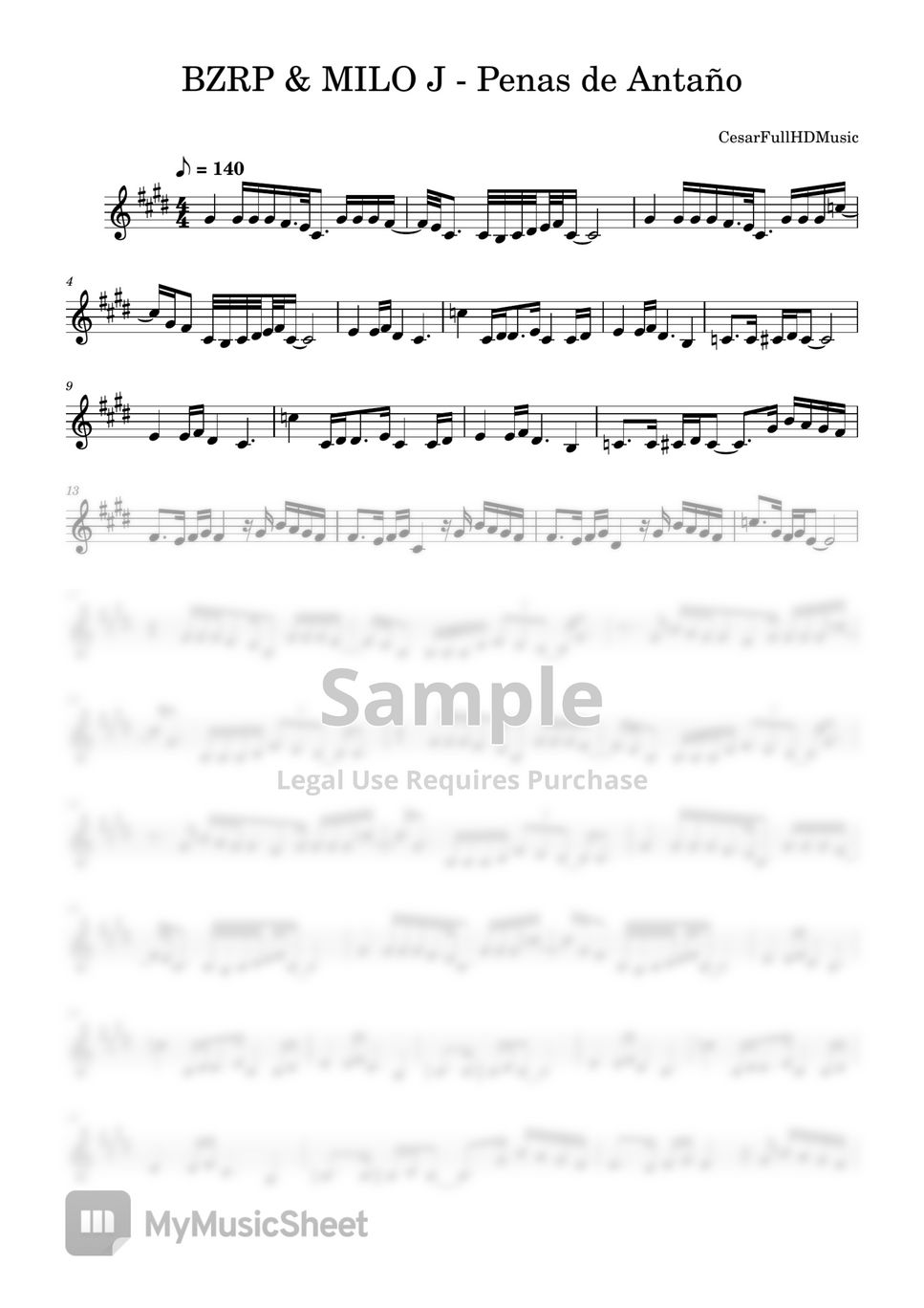 BZRP & MILO J - Penas de Antaño Sheets