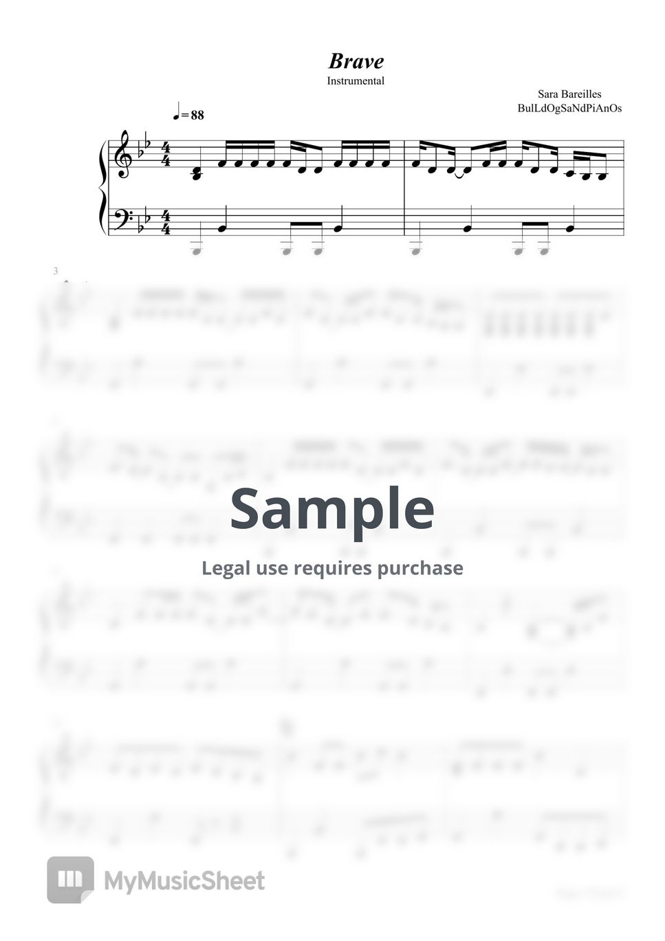 Sara Bareilles - Brave (Sara Bareilles) Sheets by Yilun