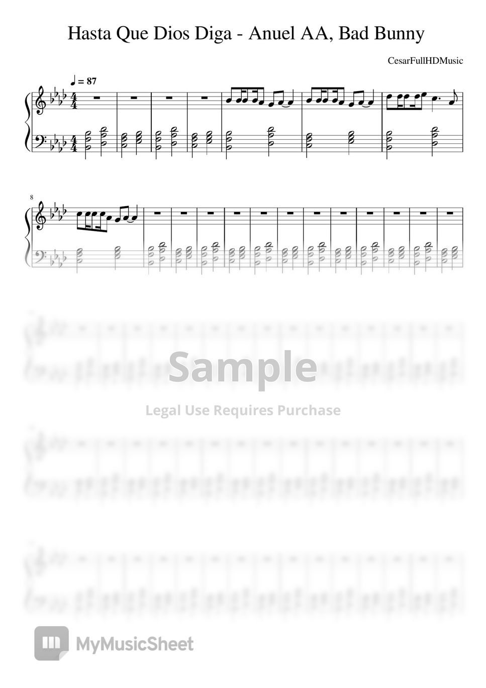 Anuel AA & Bad_Bunny - Hasta Que Dios Diga Sheet Music