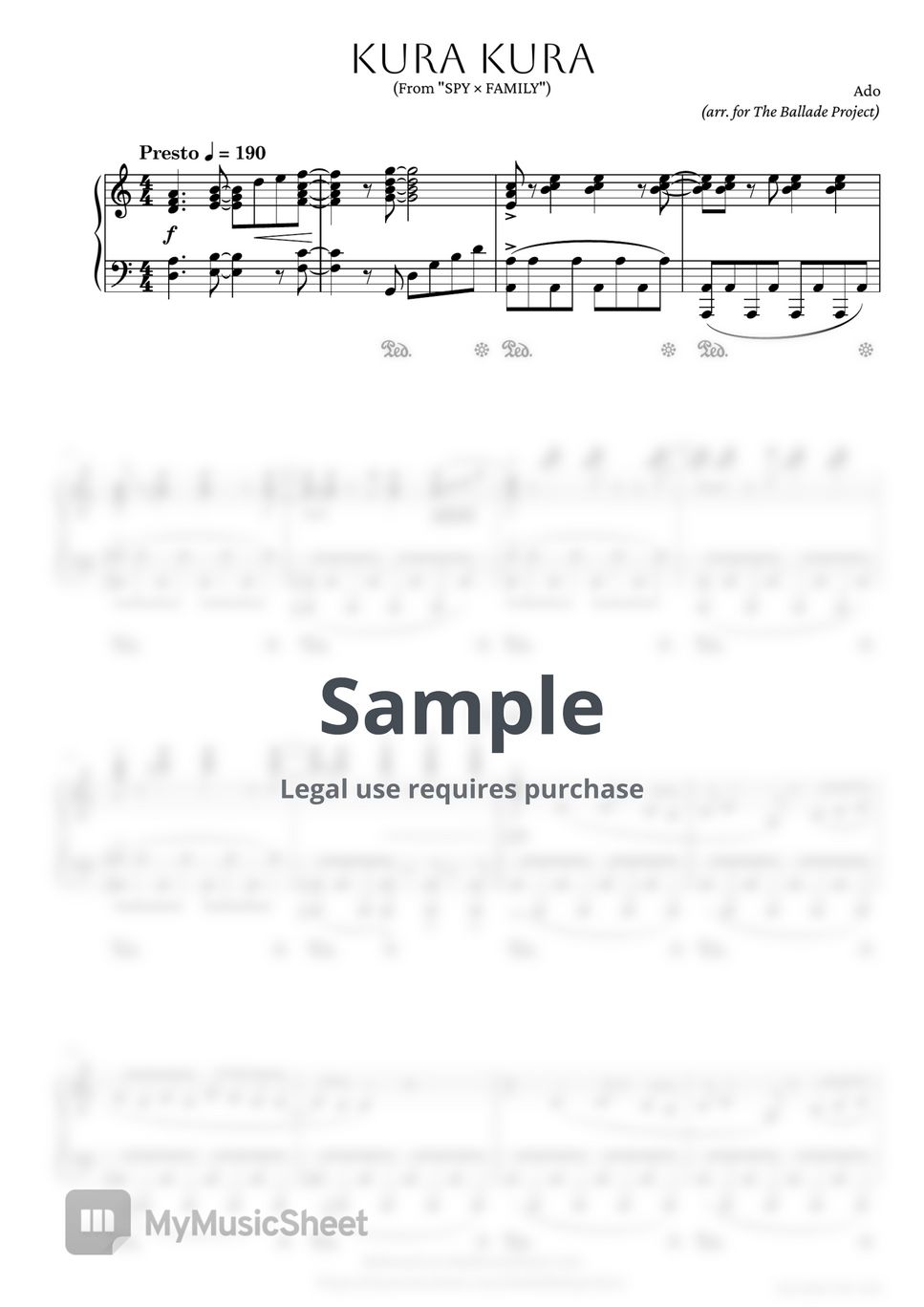 Ado - Kura Kura 악보 by The Ballade Project