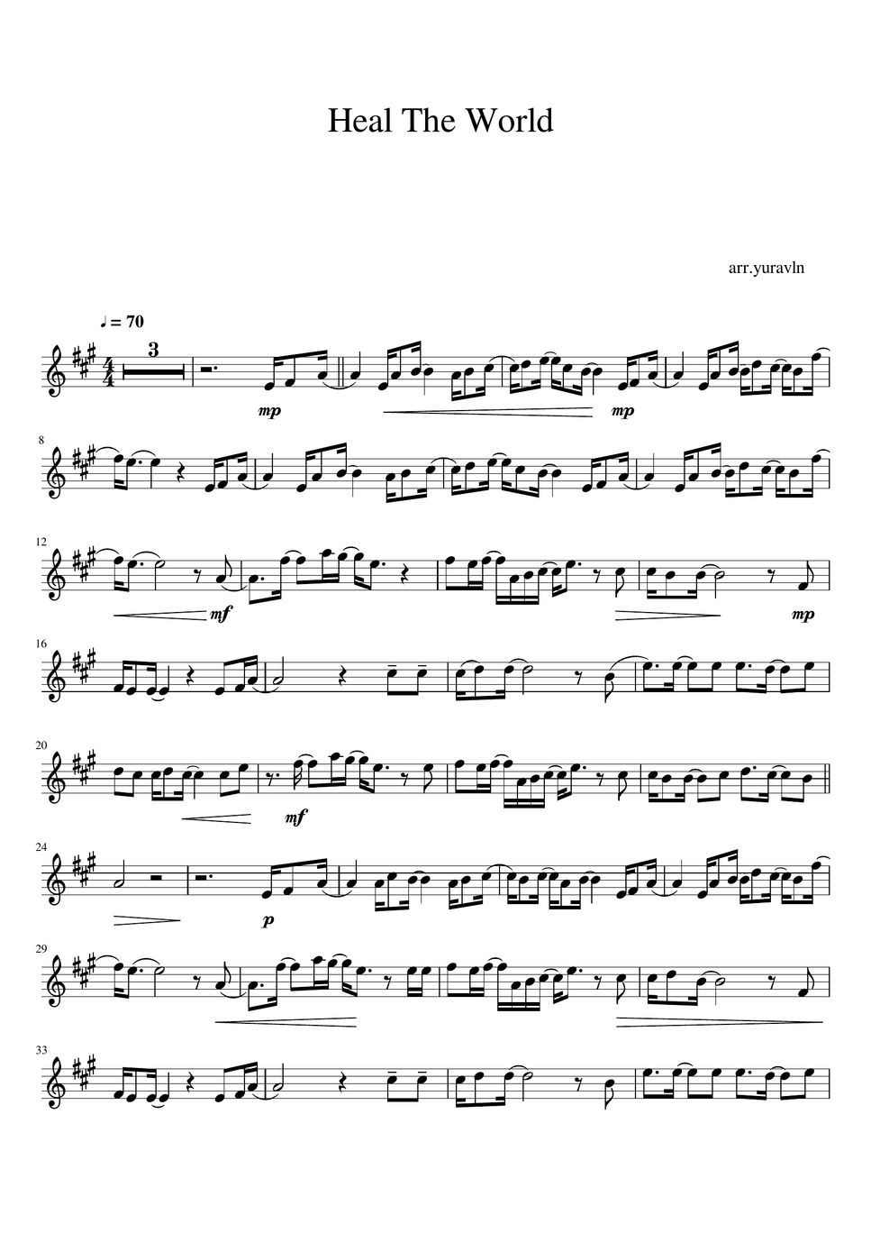 Michael Jackson - Heal The World Partitura by yuravln