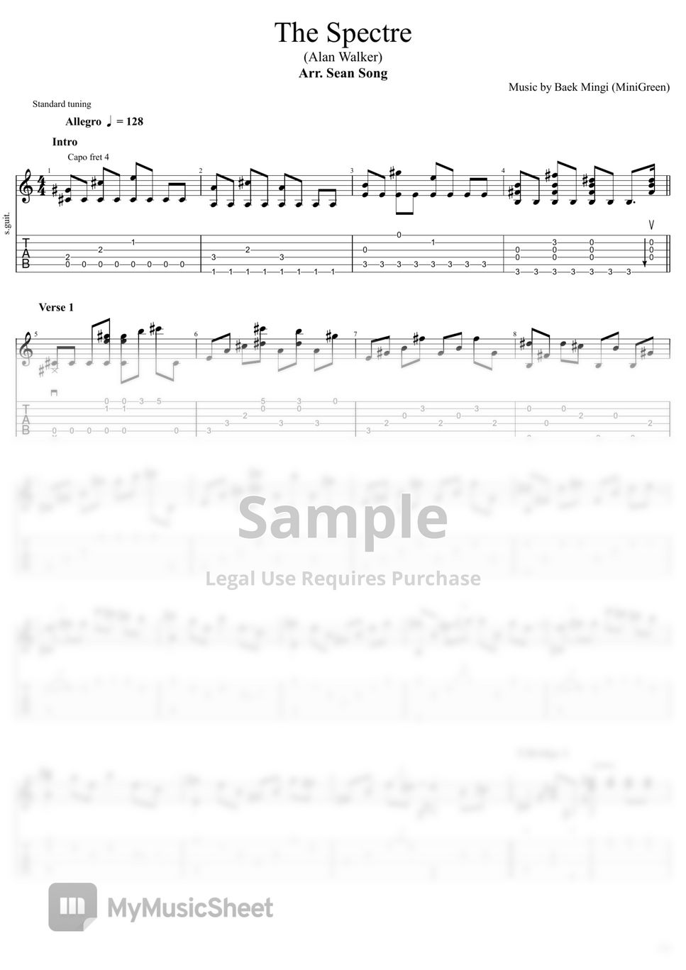 The Spectre (Alan Walker) Sheet Music