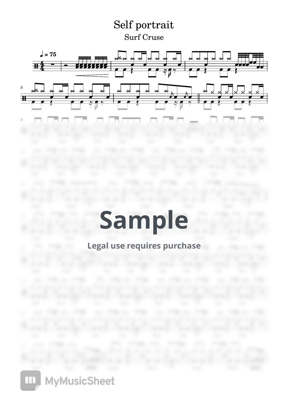 Surf Curse - Self Portrait (Drum sheet) Sheet Music by YouShou
