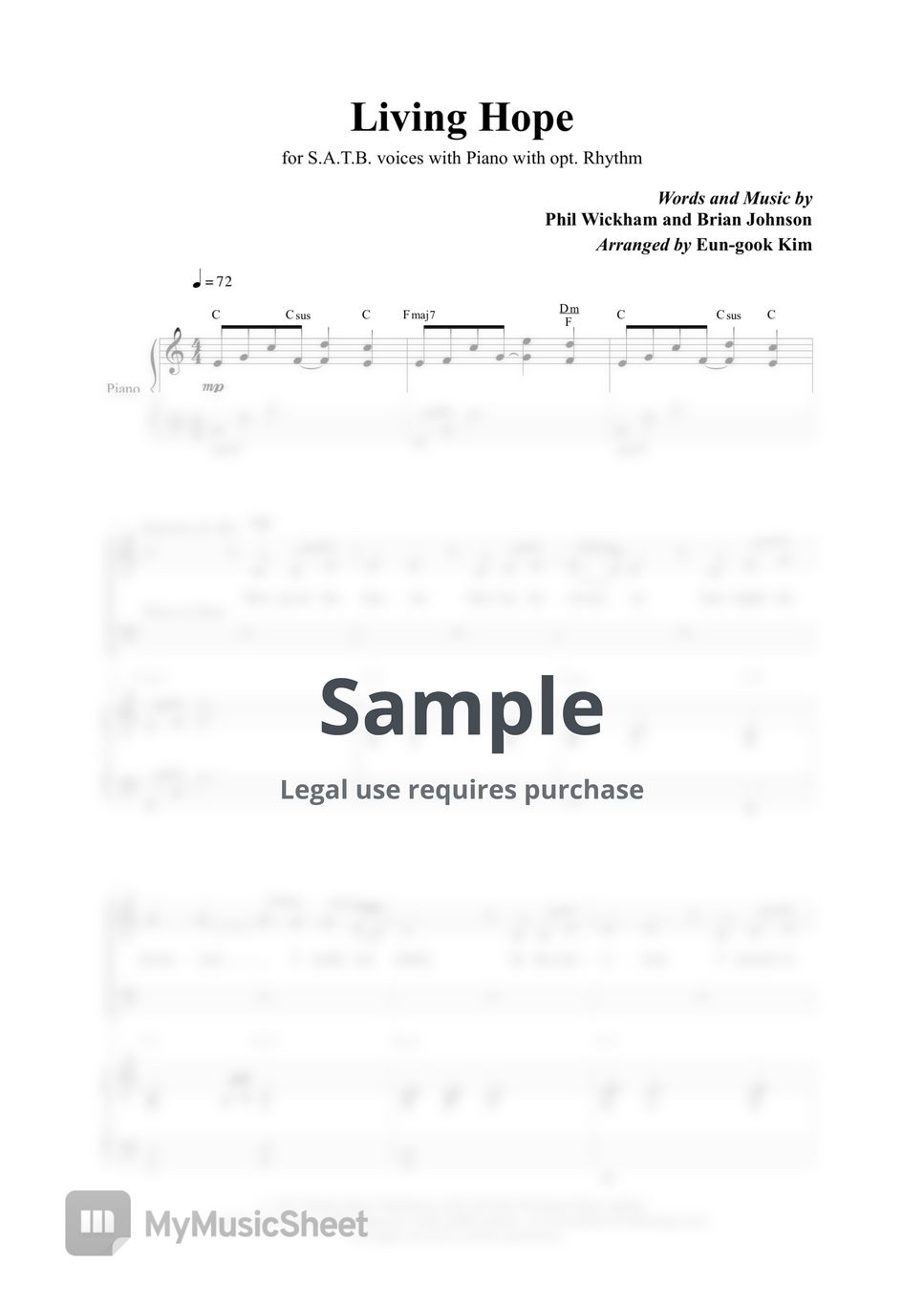 Phil Wickham - Living Hope (SATB Choir) Sheet Music by Eun-gook Kim