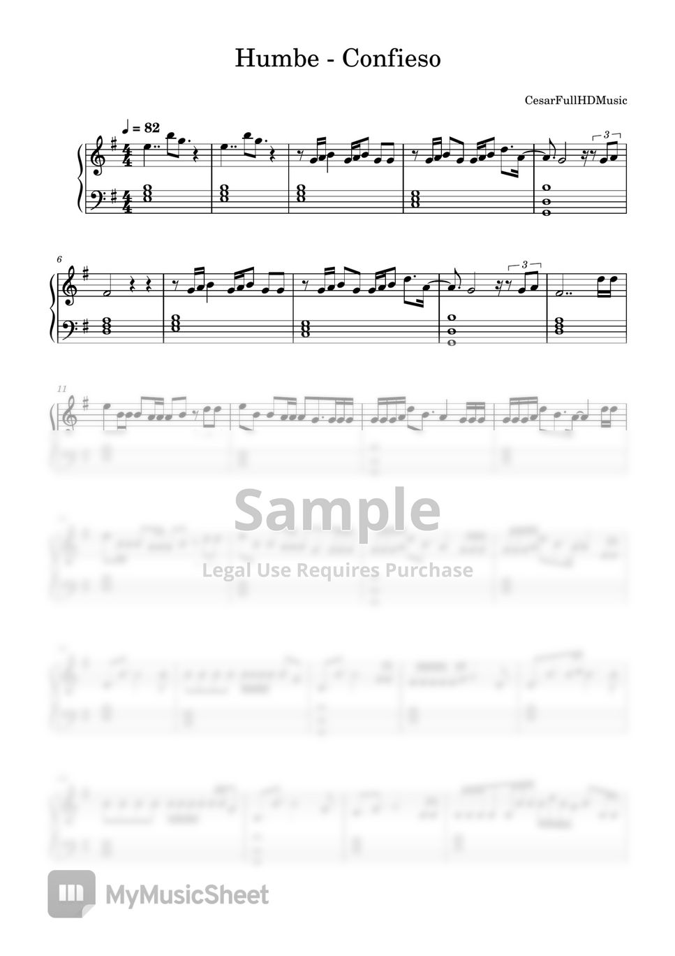 Humbe - Confieso Sheet