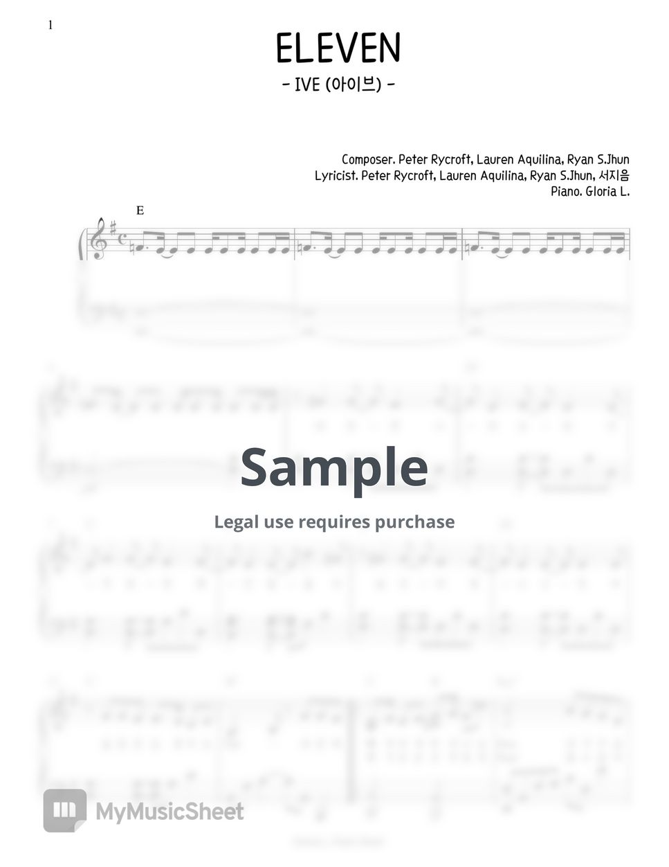 IVE (아이브) - ELEVEN Sheets by Gloria L.