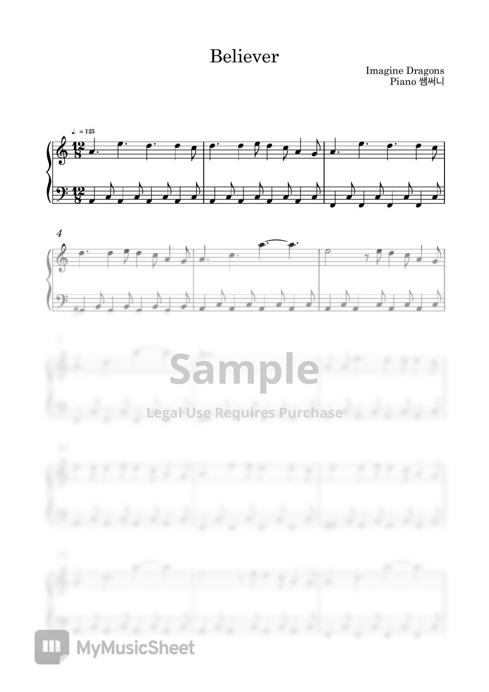 Imagine Dragons - Believer Sheets by samsunny