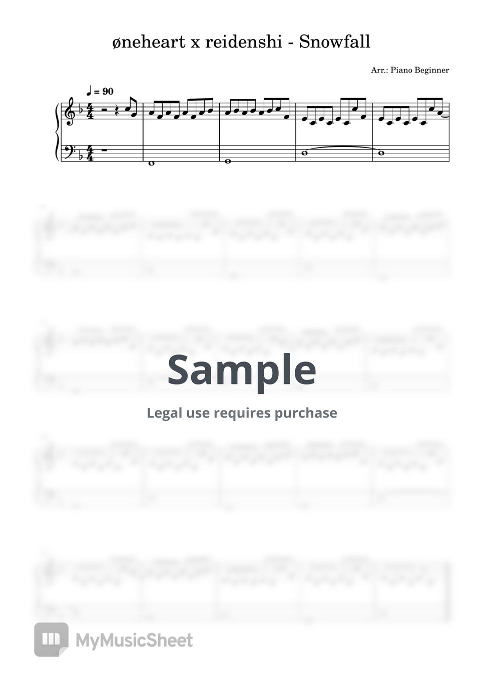 øneheart x reidenshi - Snowfall Sheets by Piano Beginner