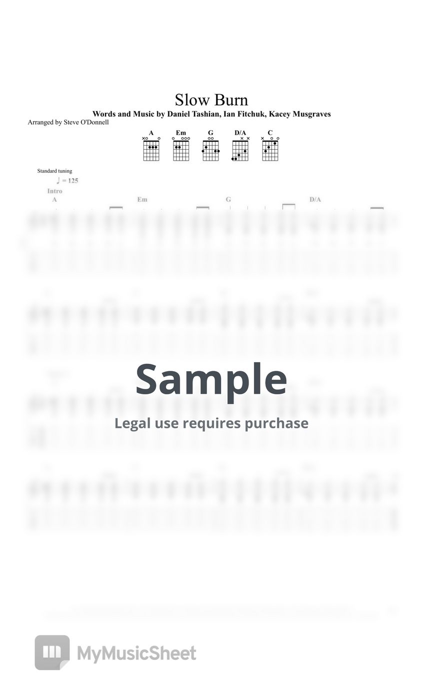 Kacey Musgrace - Slow Burn (Beginner Level simple guitar arrangement ...