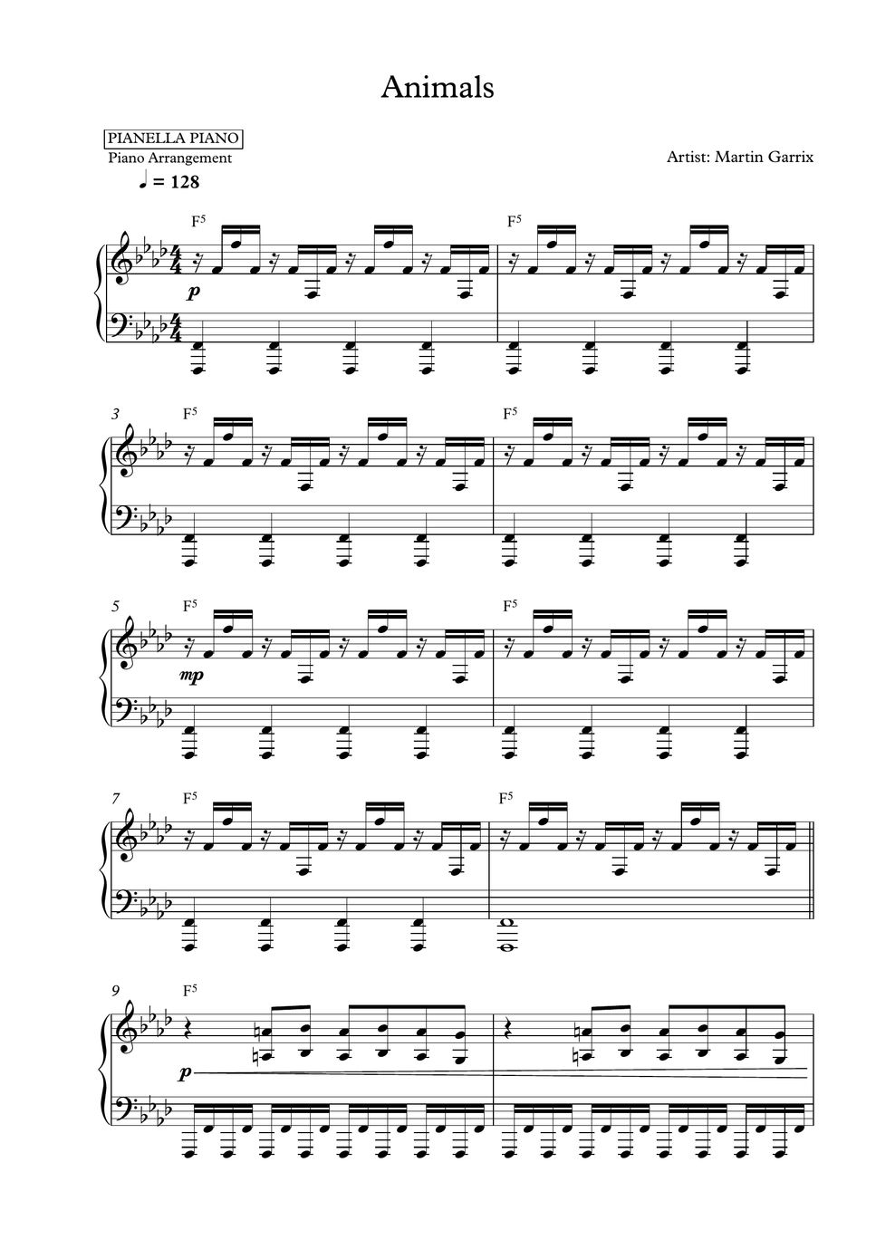Martin Garrix - Animals (Piano Sheet) 악보 by Pianella Piano